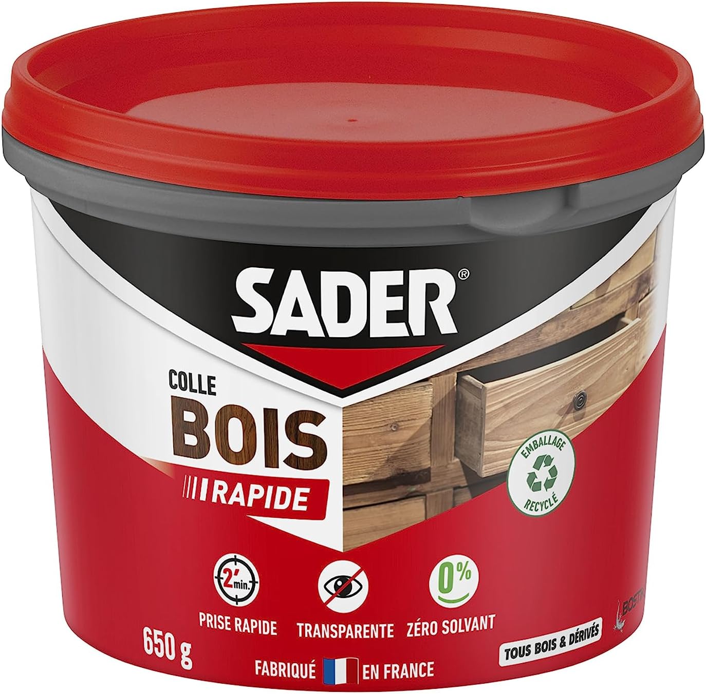 Sader Colle à Bois Prise Rapide 2 min – Colle Forte pour Tous Bois et ...