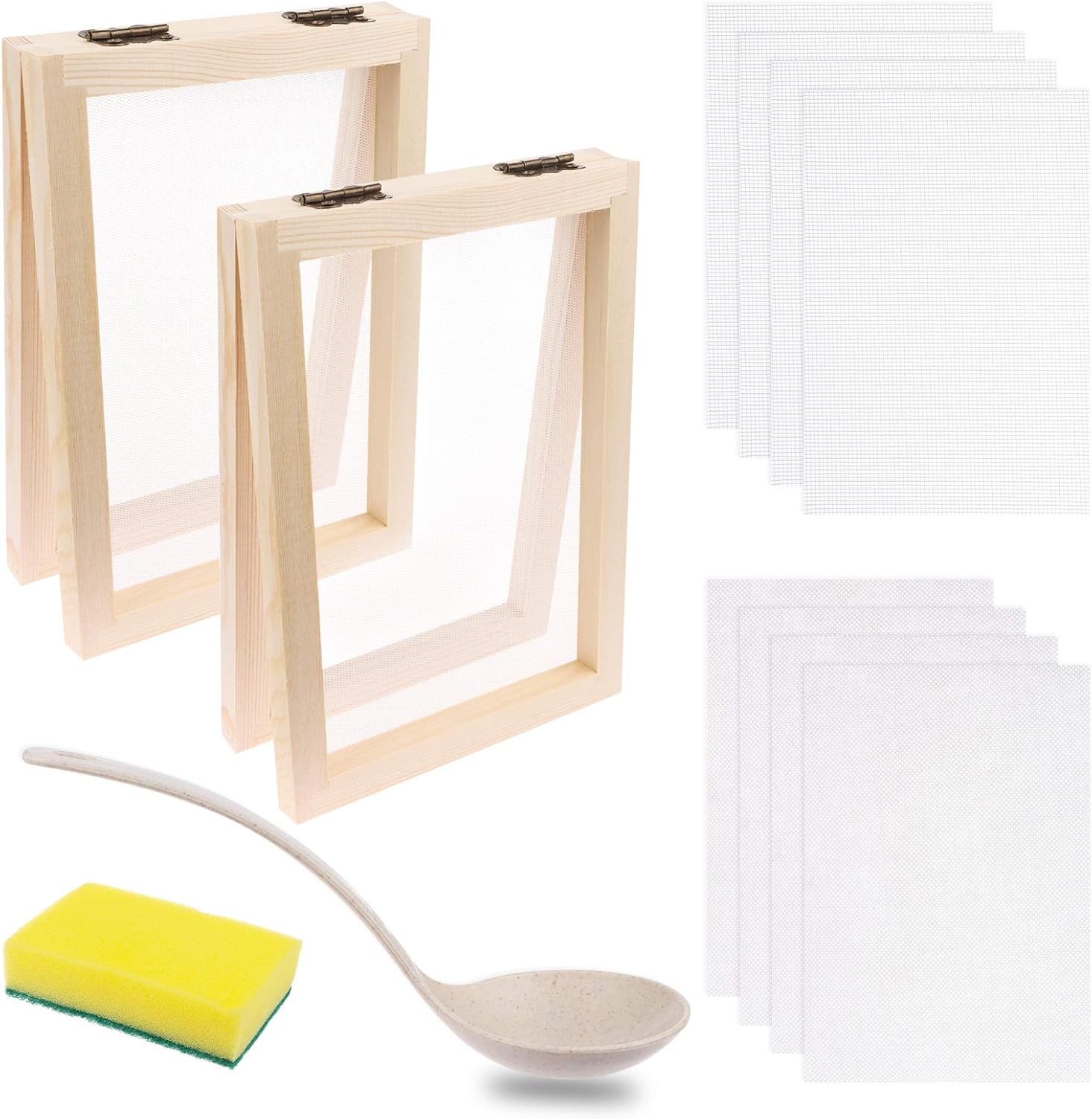 Amazon.com: 12 PCS Paper Making Kit - 5 x 7 Inch Wooden Paper Making ...