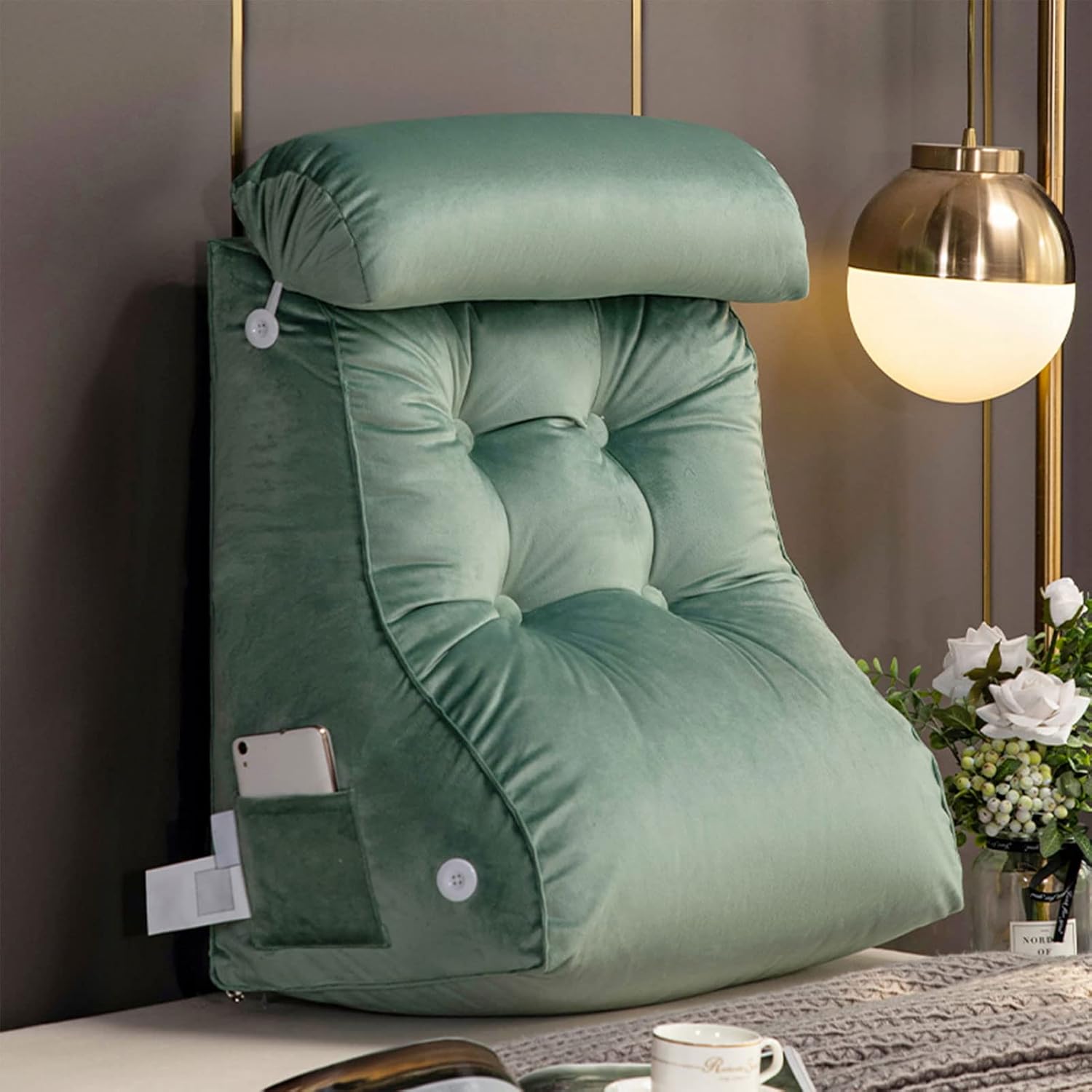 Amazon.com: Reading Pillow Wedge Pillows Back Supports Pillow Lumbar ...