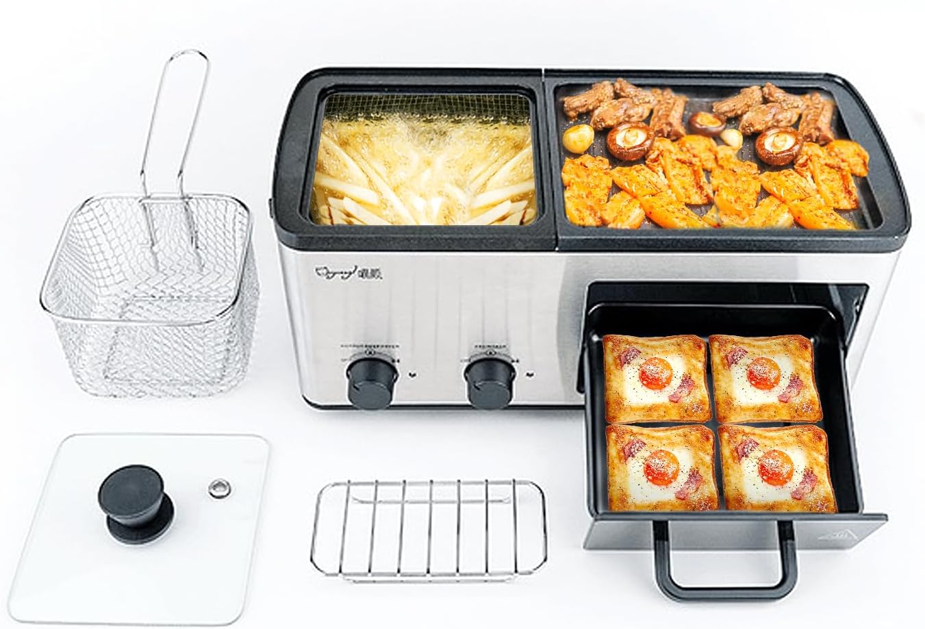 Amazon.com: 4 in 1 Breakfast Maker Station with Indoor Grill/Griddle ...