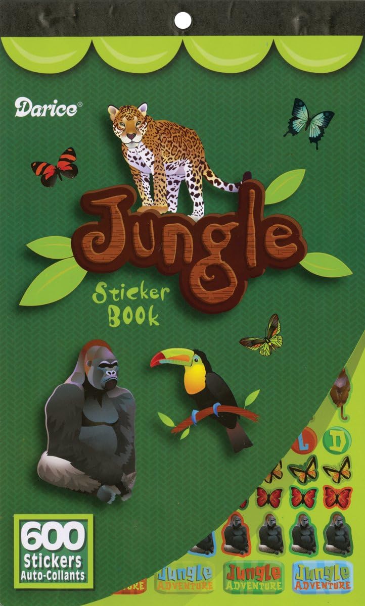 Amazon.com: Darice 600 Piece Jungle Sticker Books, Multicolor : Toys ...