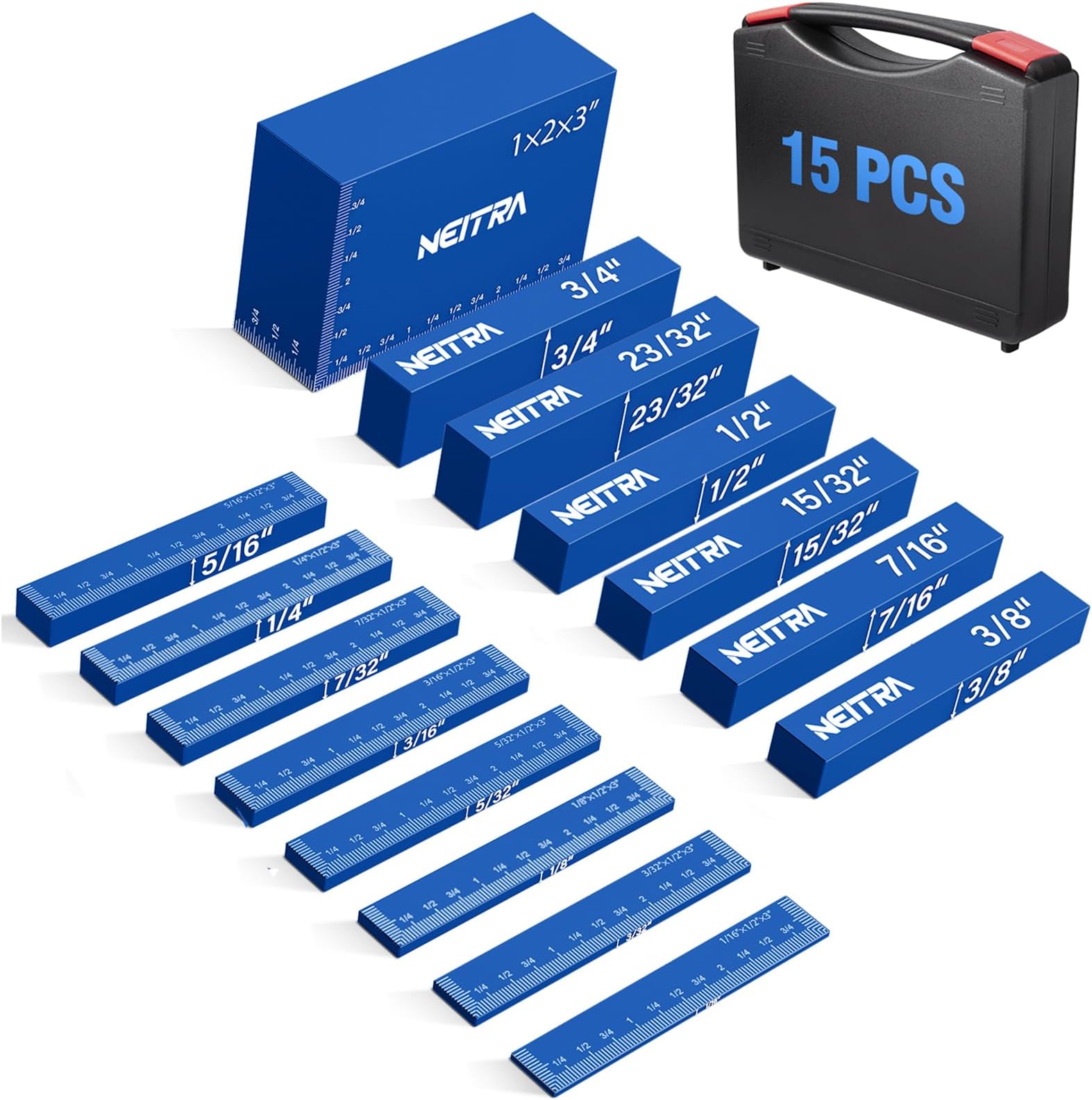 OURU Setup Blocks Woodworking 15PCS Precision Aluminum Set Up Blocks ...