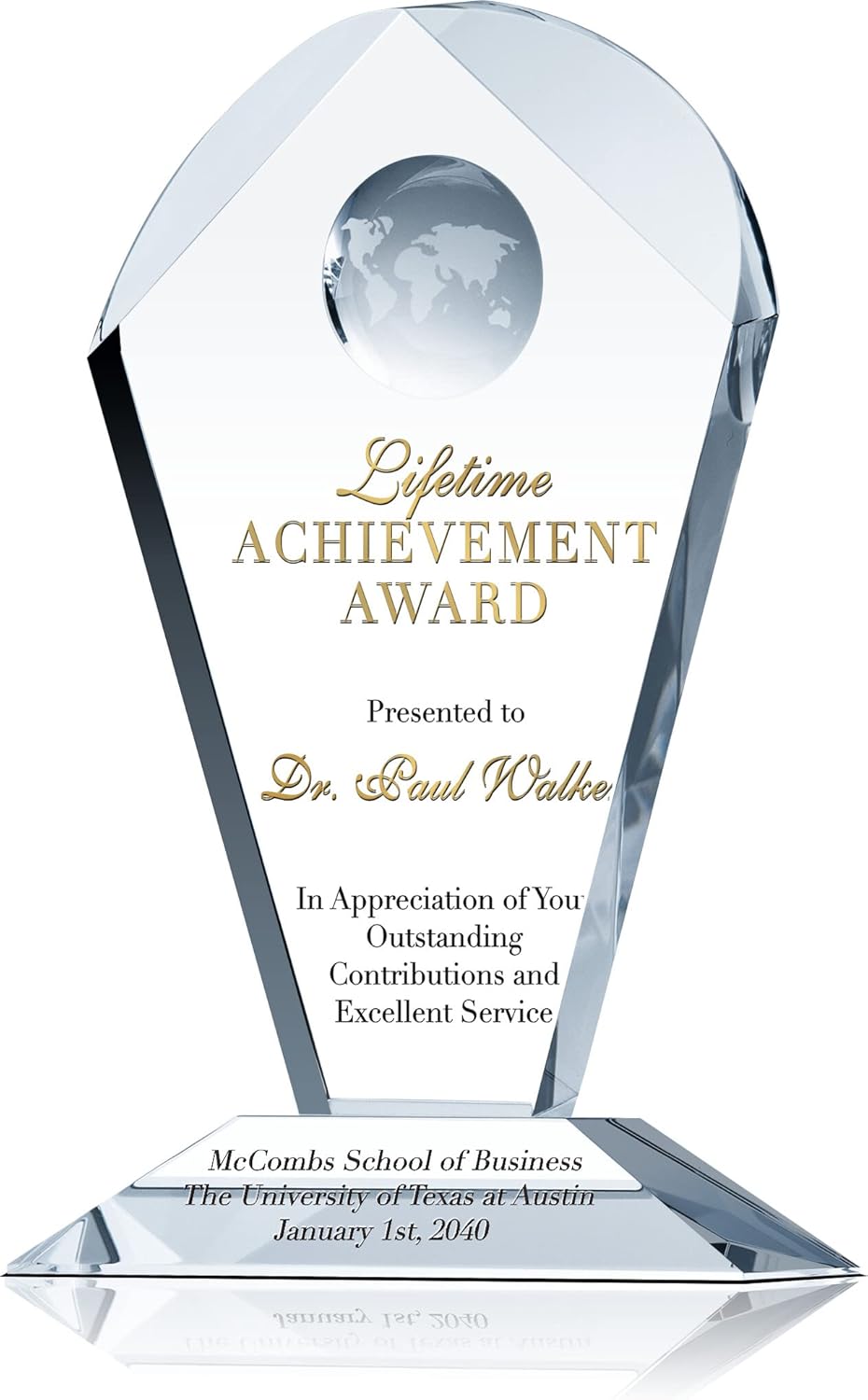 Amazon.com: Custom Engrave Crystal Lifetime Achievement Award ...