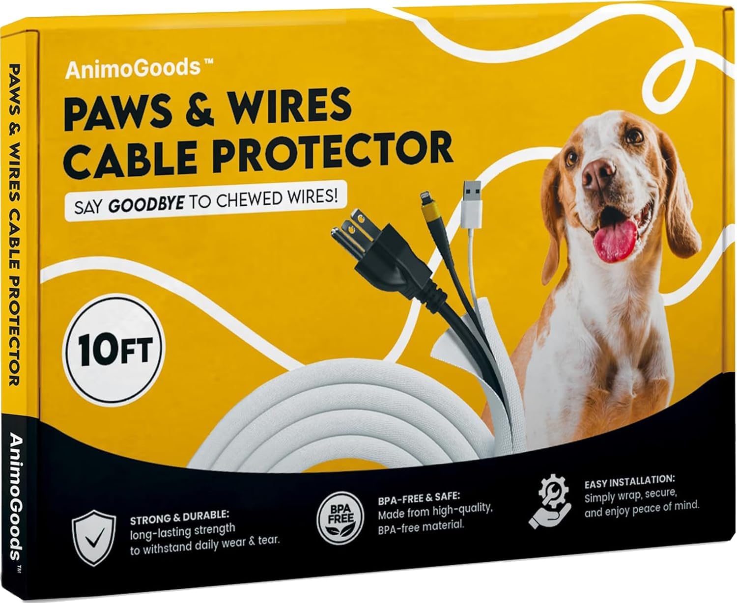Amazon.com: Cacovedo Dog Cat Cord Protector - 30 ft Chew Proof Cord ...
