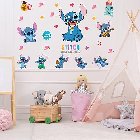 Amazon.com: Stitch Vinyl Wall Art - Kid's Room Bathroom DIY Removable ...