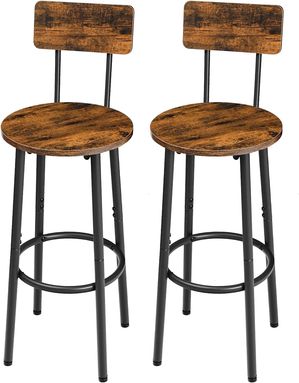 VASAGLE Barhocker, 2er Set, Barstühle, Küchenstühle, für Küche ...