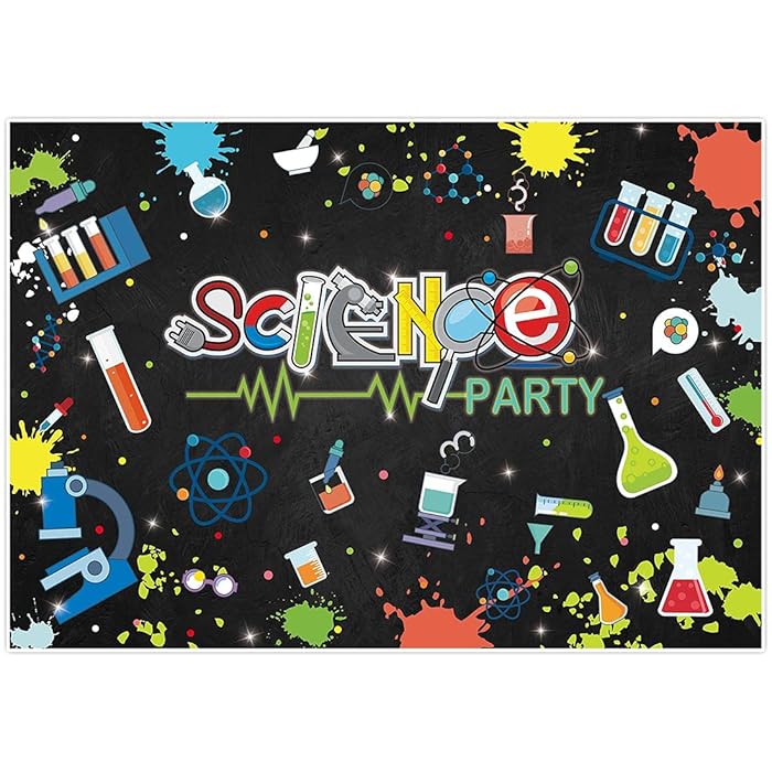 Buy Allenjoy 7x5ft Science Party Backdrop Children Chemical Experiments ...