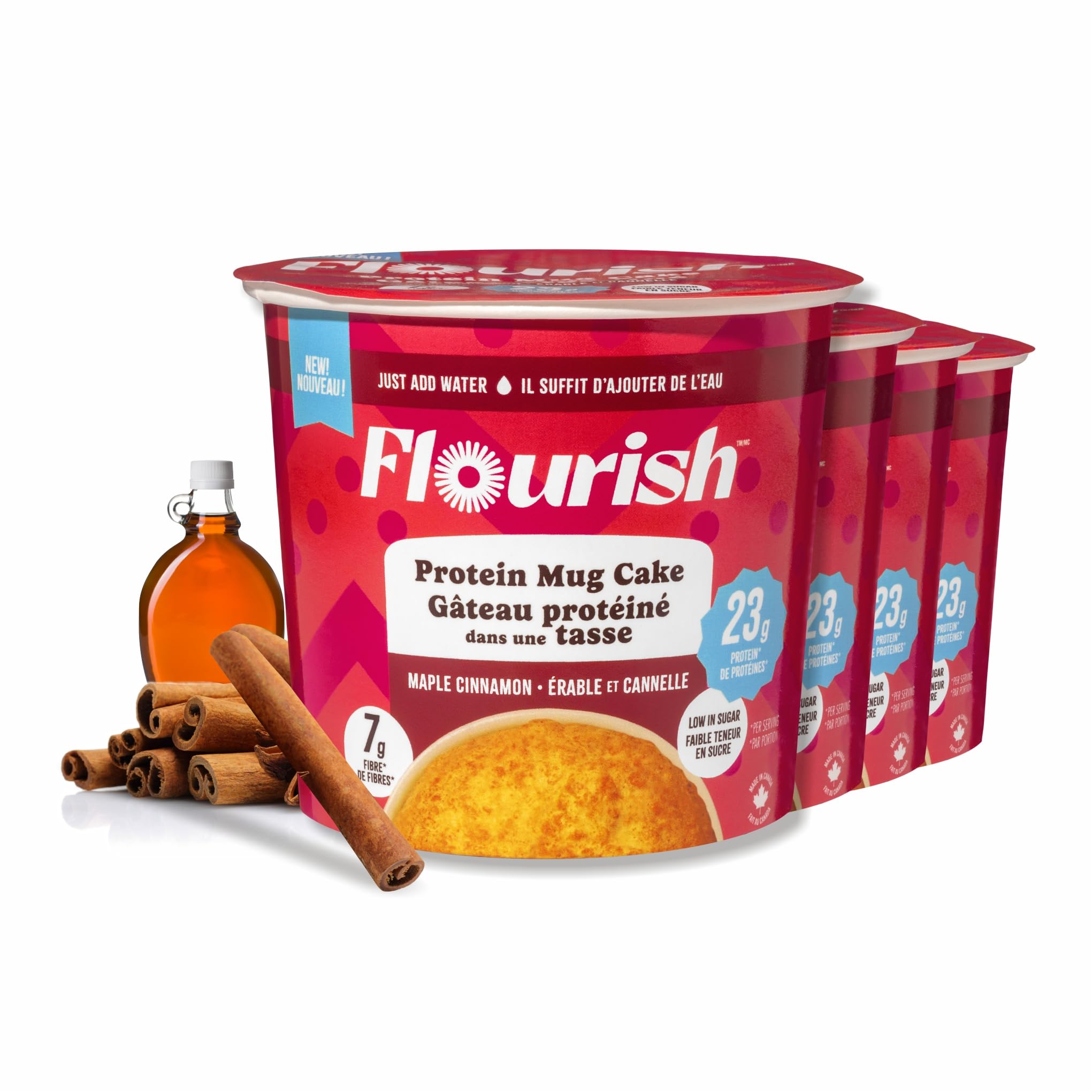 Snapklik.com : Flourish Maple Cinnamon Protein Mug Cakes, Low Sugar ...