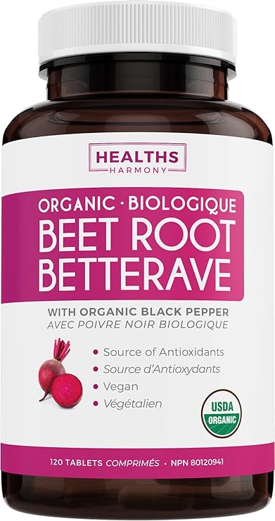 USDA Organic Beet Root Powder (120 Tablets) 1350mg Beets Per Serving ...