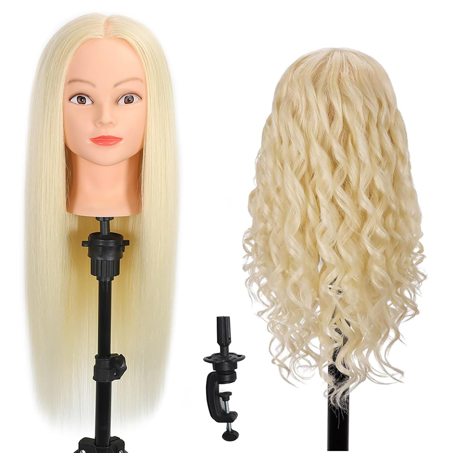 Amazon.com : ZOMOI 26"-28"Mannequin Head with 80% Real Hair,Cosmetology ...