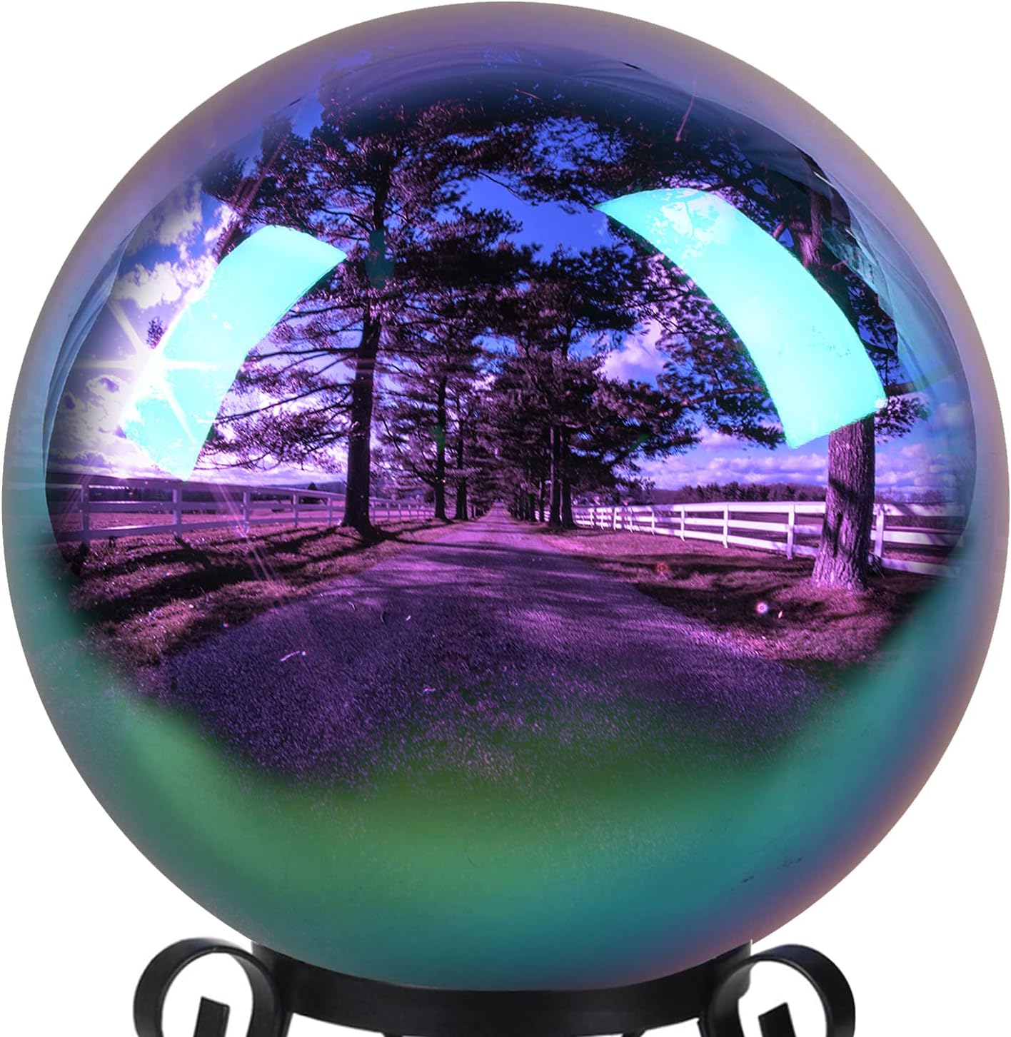 10 Inch Stainless Steel Gazing Globe,v2croft Hollow Ball Mirrored ...