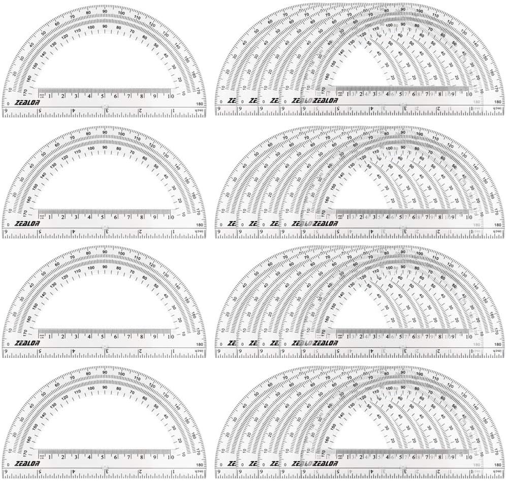 Amazon.com : Plastic Protractor Math Protractors 180 Degrees, 4 Inch ...