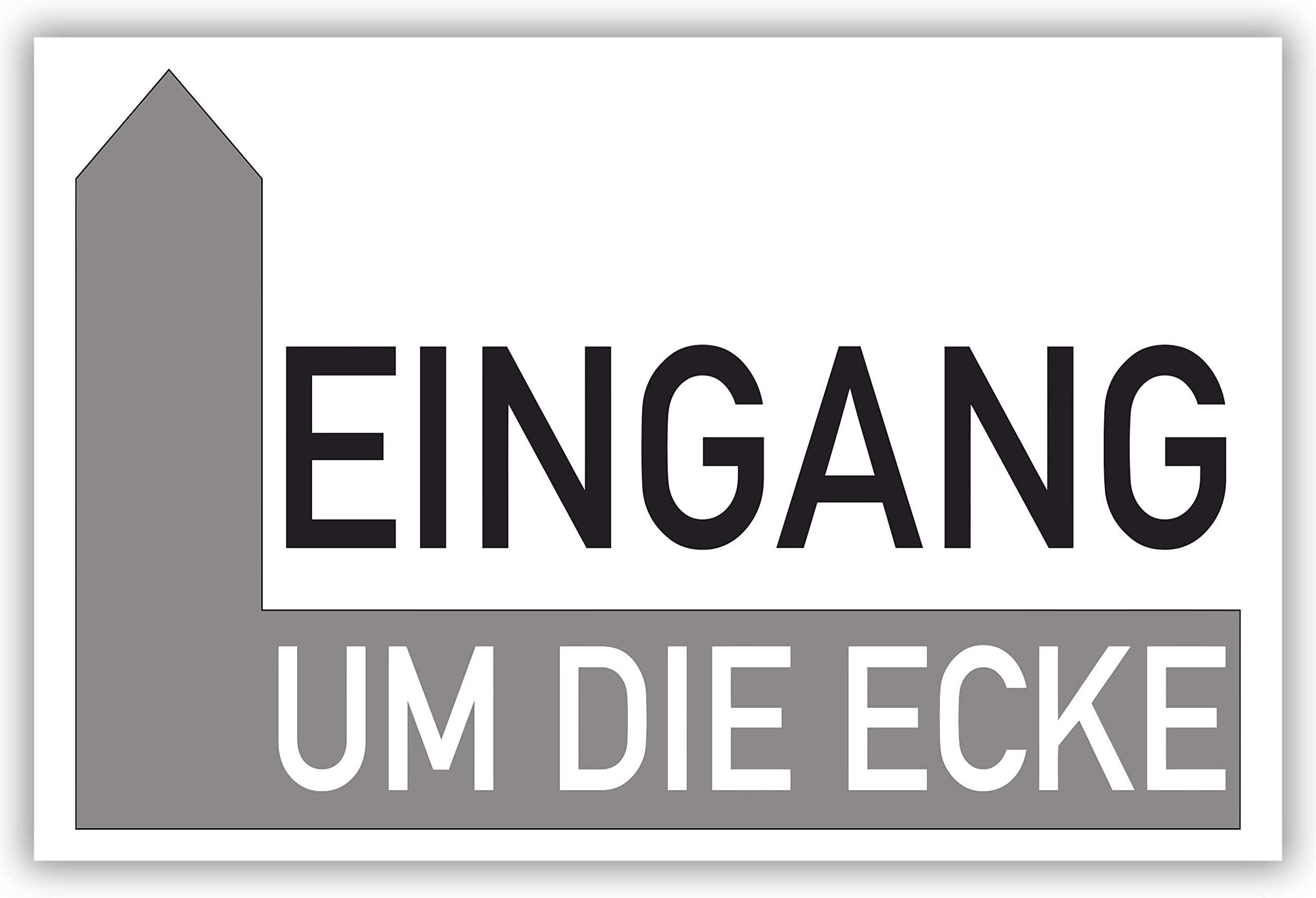 Hinweisschild Eingang um die Ecke Pfeil Links Rechts Selbstklebend 4 ...