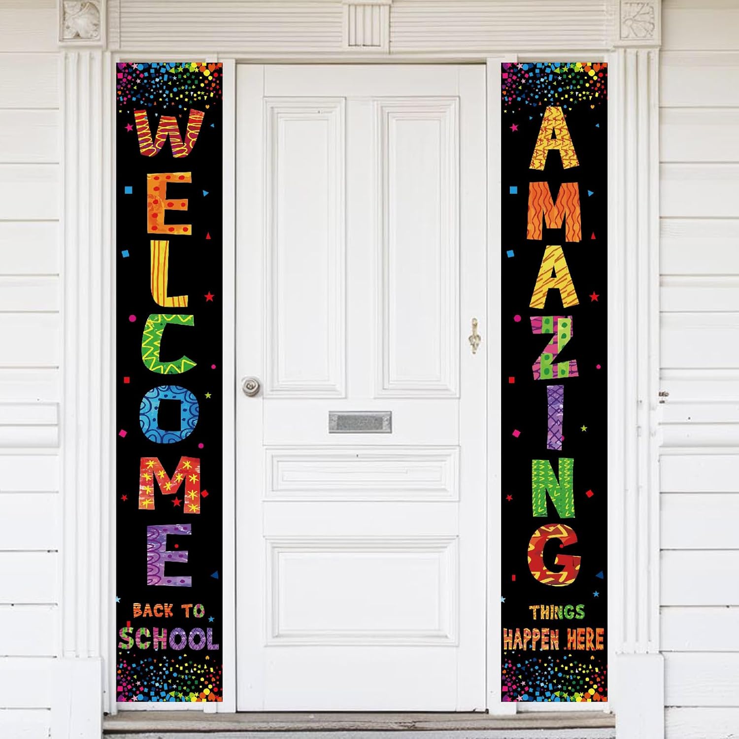 Amazon.com: Welcome Back to School Door Banner Decorations Black ...