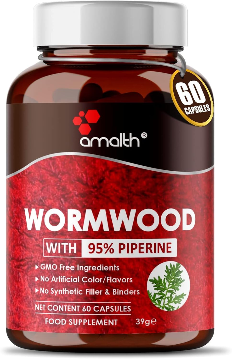 Wormwood 205mg Extract Powder 60 Capsule Vegan Safe, Non-GMO Made by ...