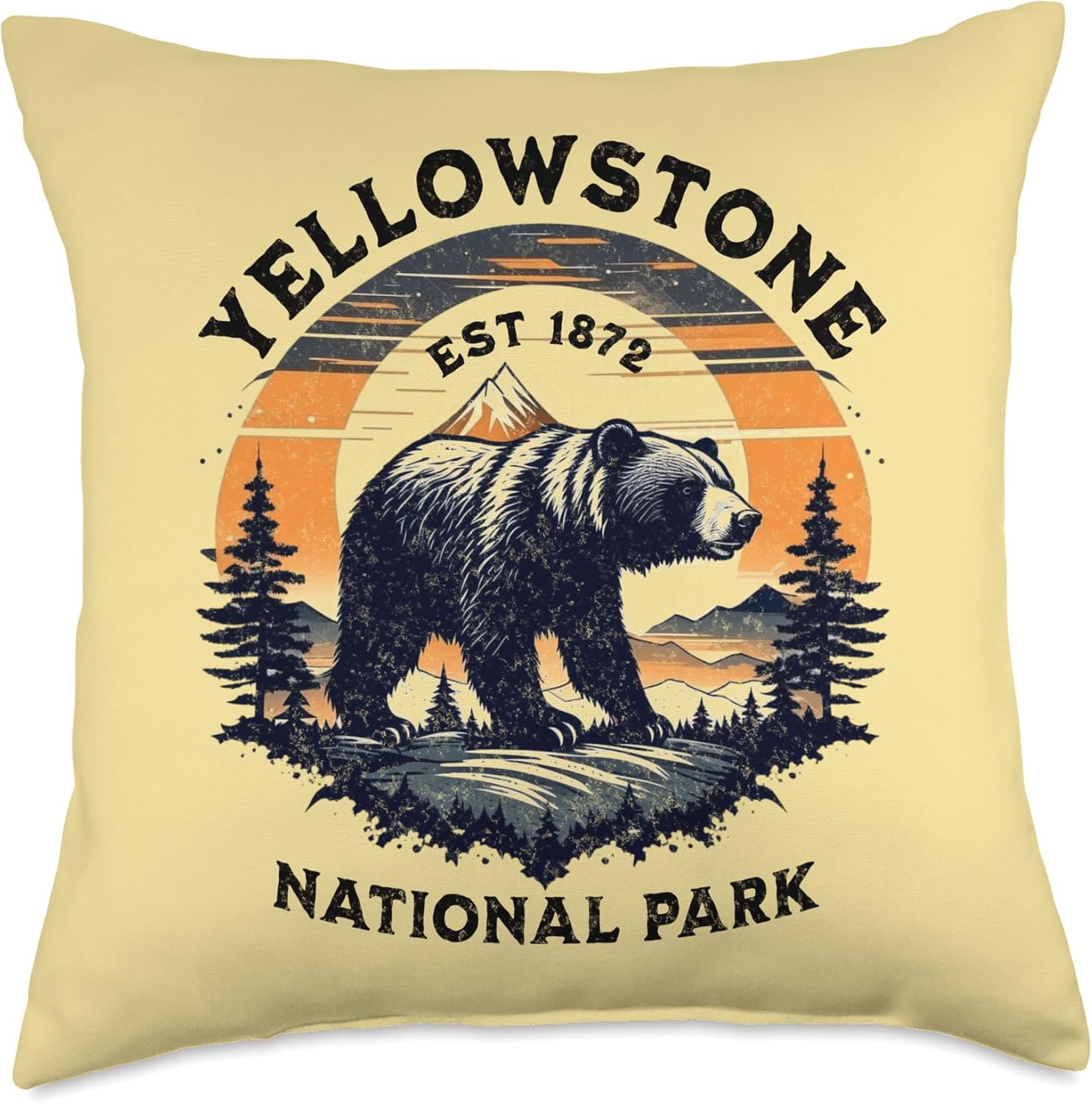 Amazon.com : Yellowstone National Park Throw Pillow : Home & Kitchen
