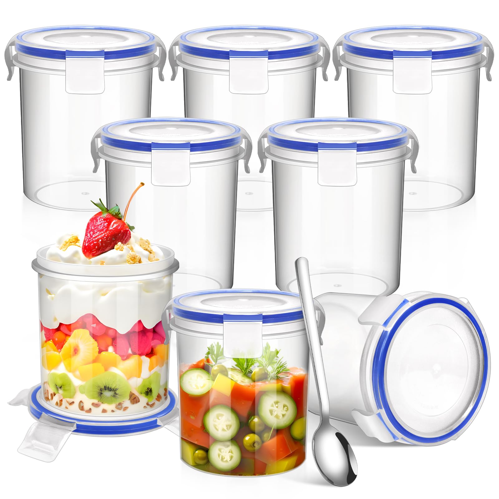 Amazon.com: TKOnline 8 Pack Overnight Oats Container with Lids, 16oz ...