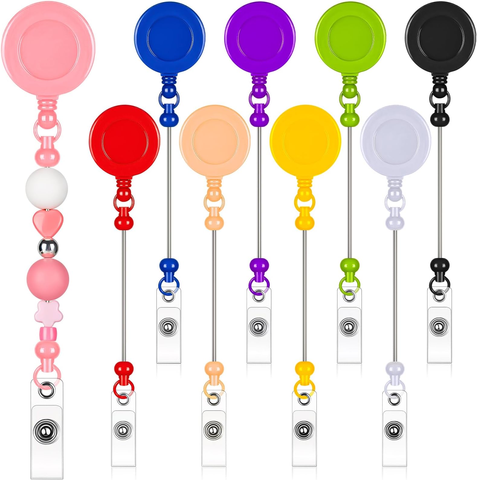 Amazon.com : Ferreve 4 Pcs Beadable Badge Reels Blank Bar DIY ...