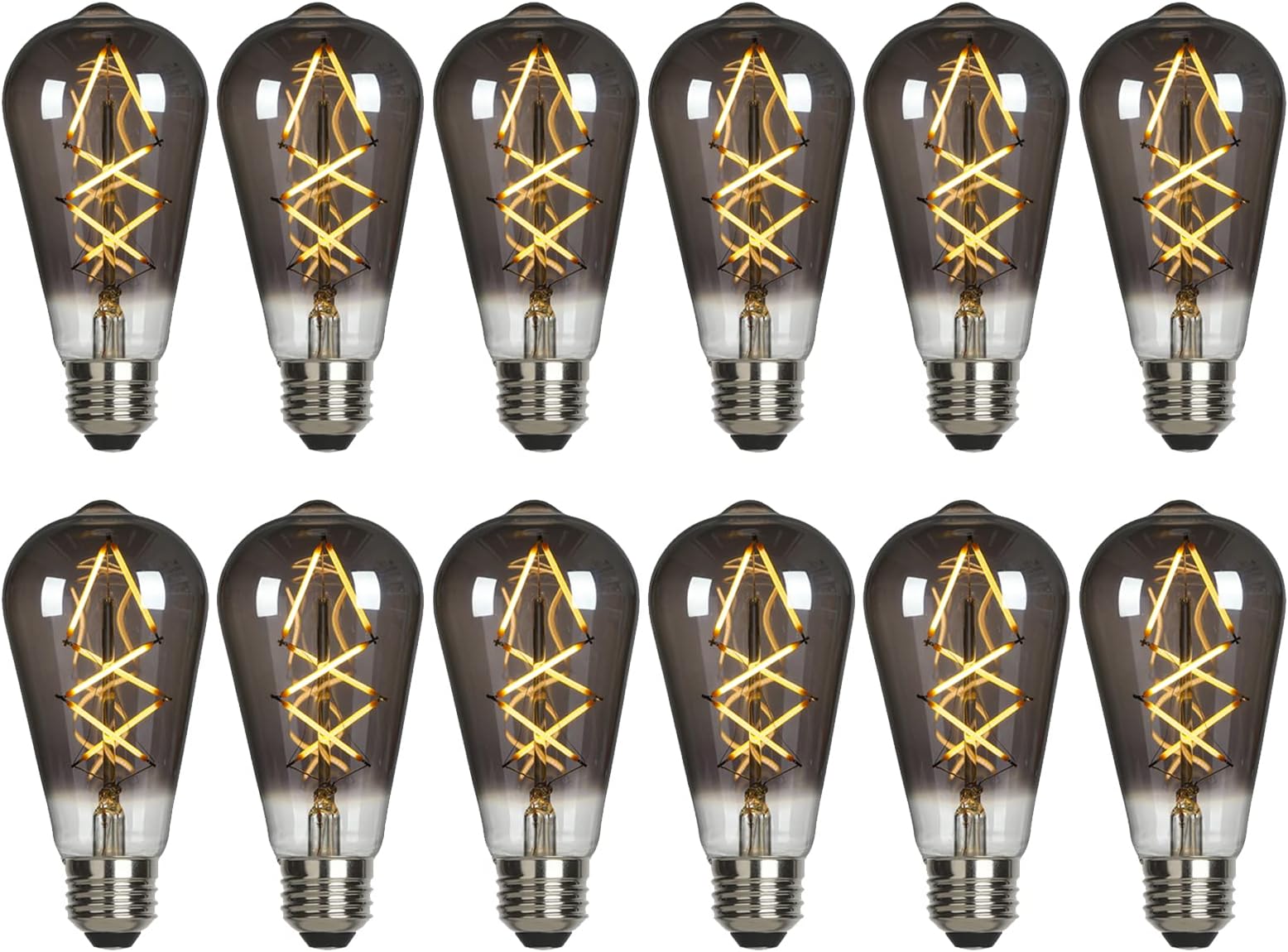 Feit Electric Vintage Exposed Filament Smoke Glass LED ST19 with a ...