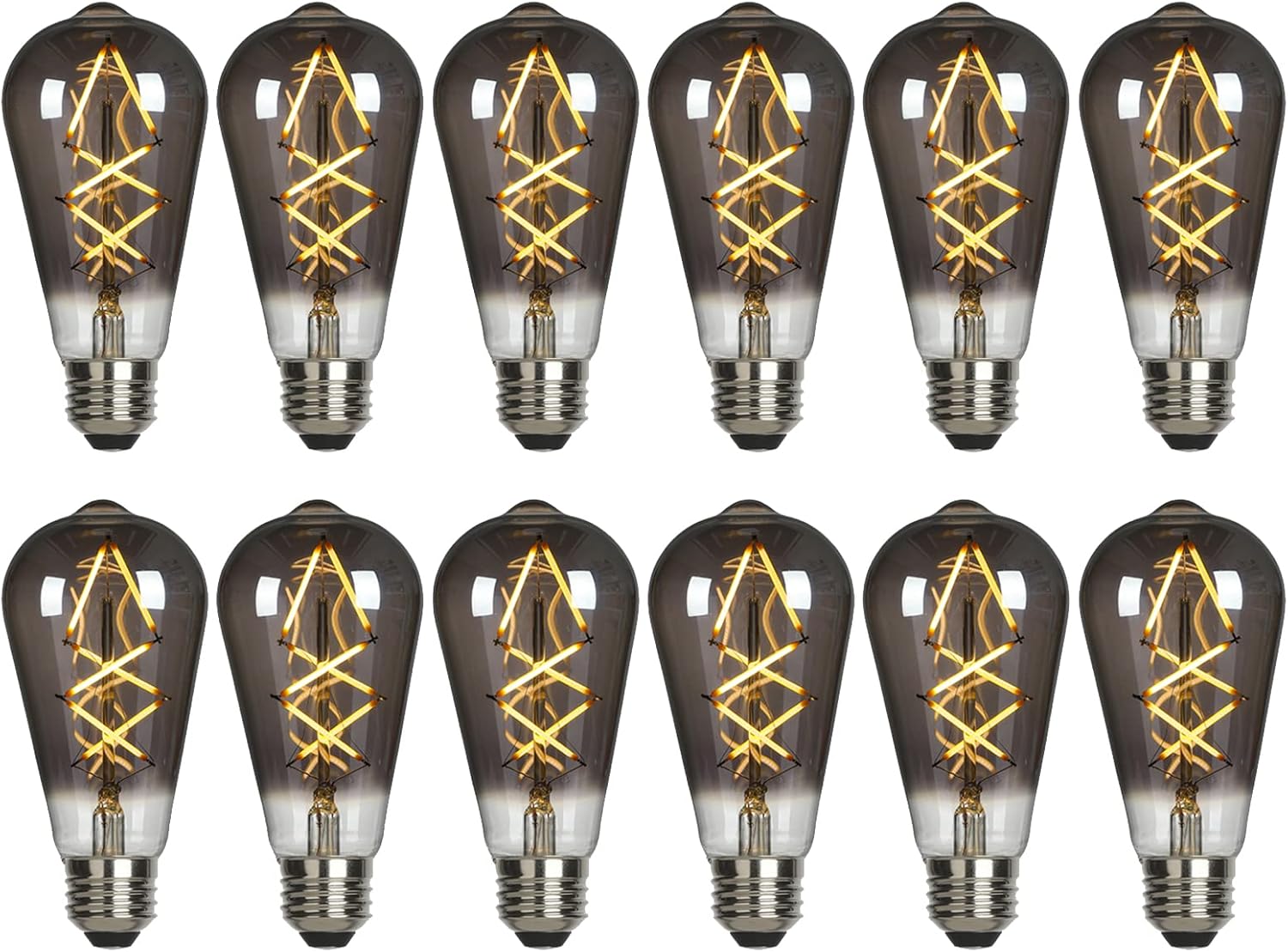 OMED ST58/ST19 Smoke Grey Dimmable LED Edison Bulbs 60 Watt Equivalent ...