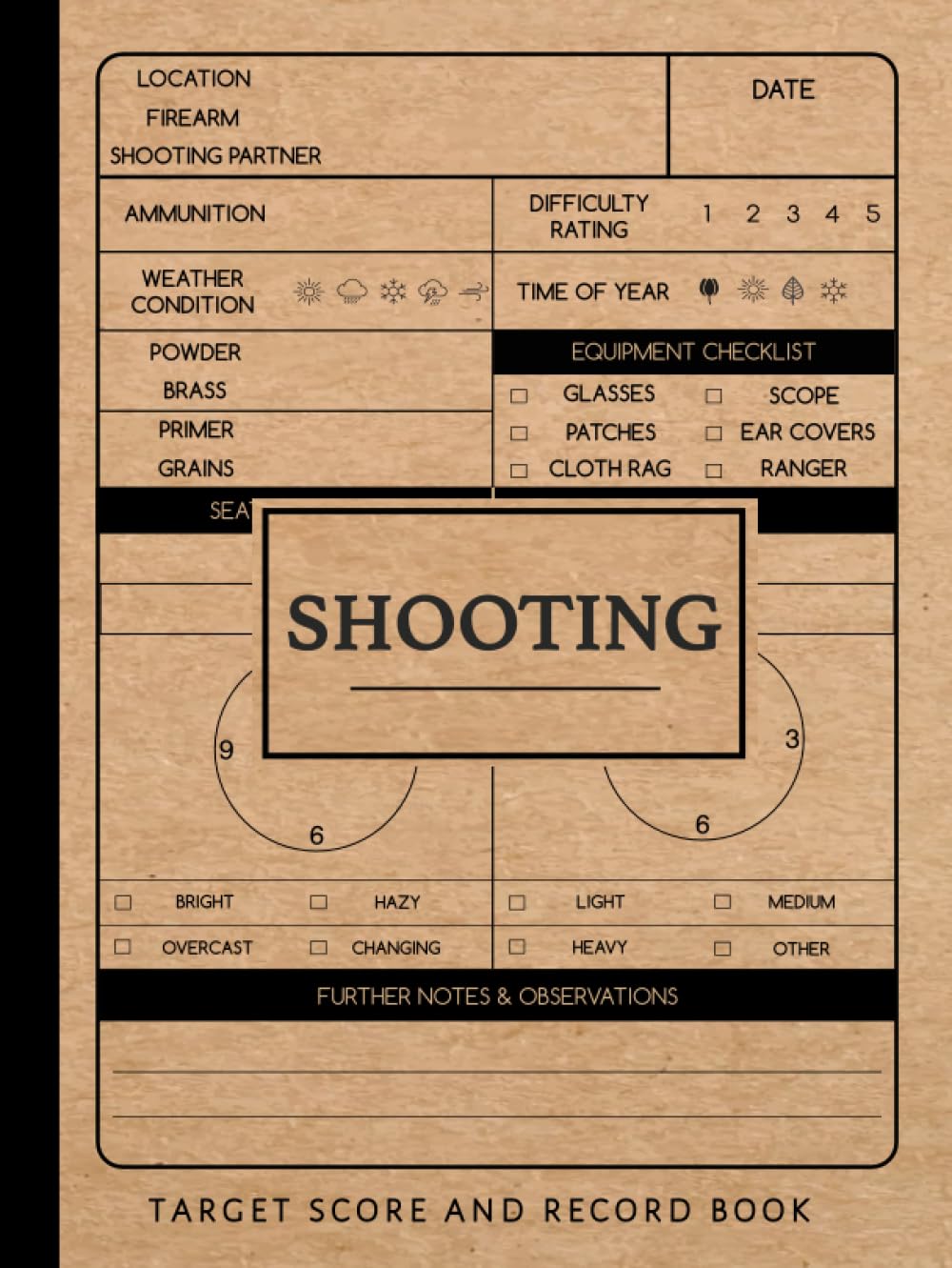 Shooting Target Score and Record Book: Shot Practise Journal. Track ...