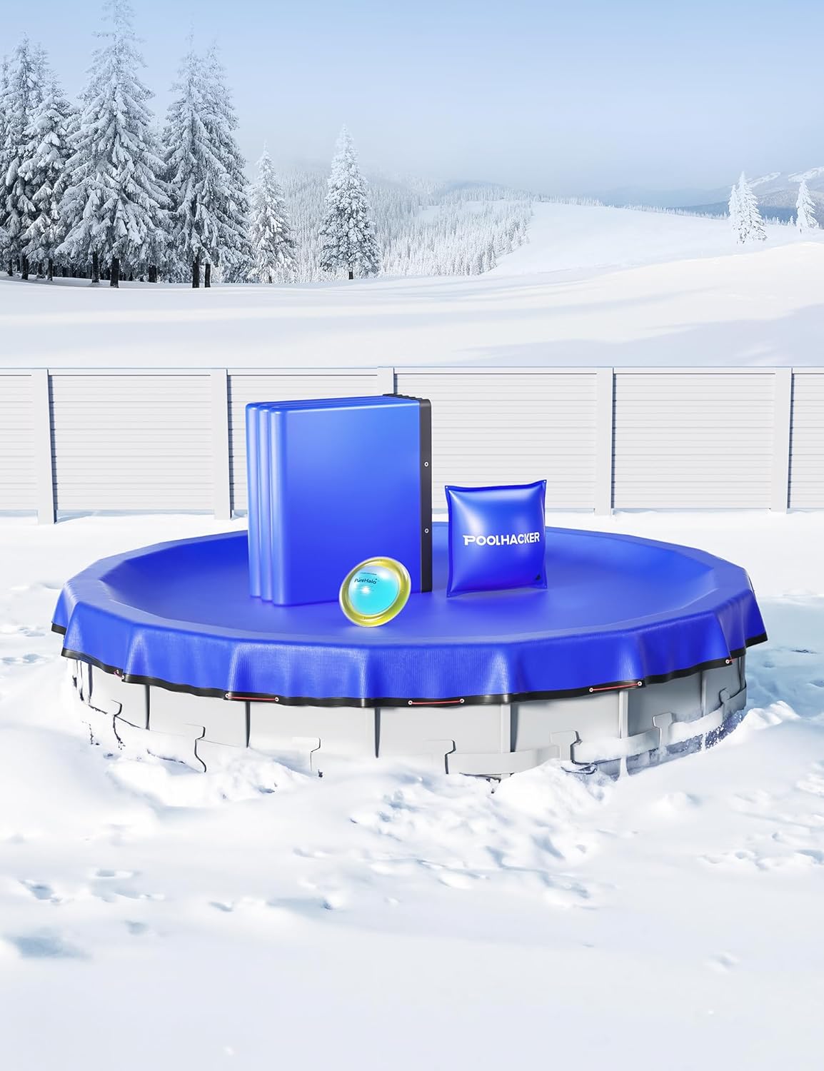 Amazon.com: Winter Pool Cover 24FT & Pool Winterizing Kit &Pool Pillows ...