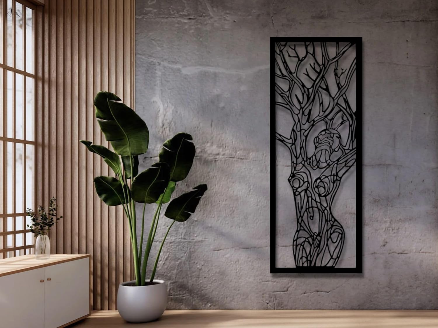 Amazon.com: Vailla Wood Wall Art Decor Wall Hanging Sculpture Modern ...