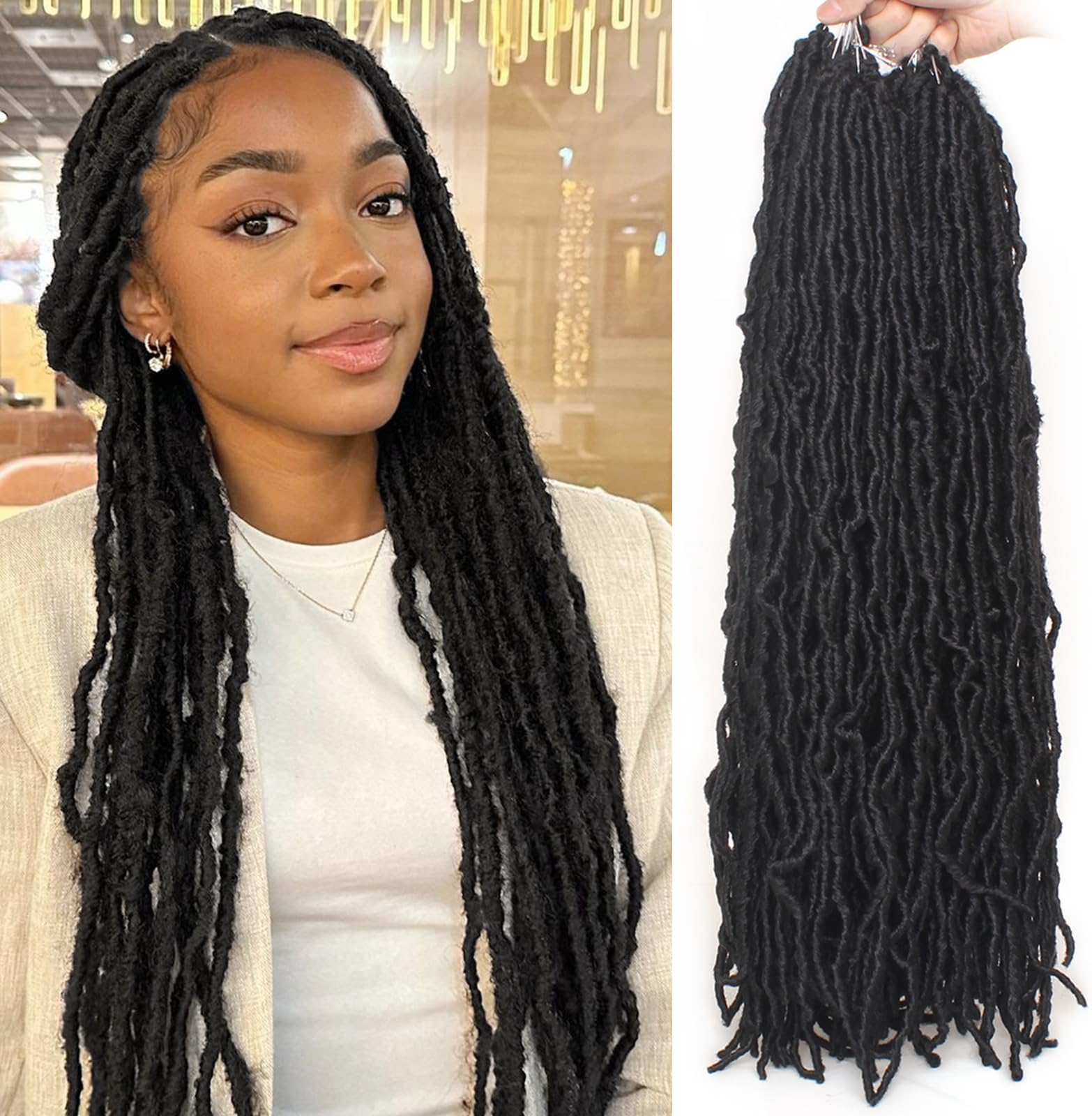 Amazon.com : 40 Inch Faux Locs Crochet Hair for Butterfly Locs Crochet ...