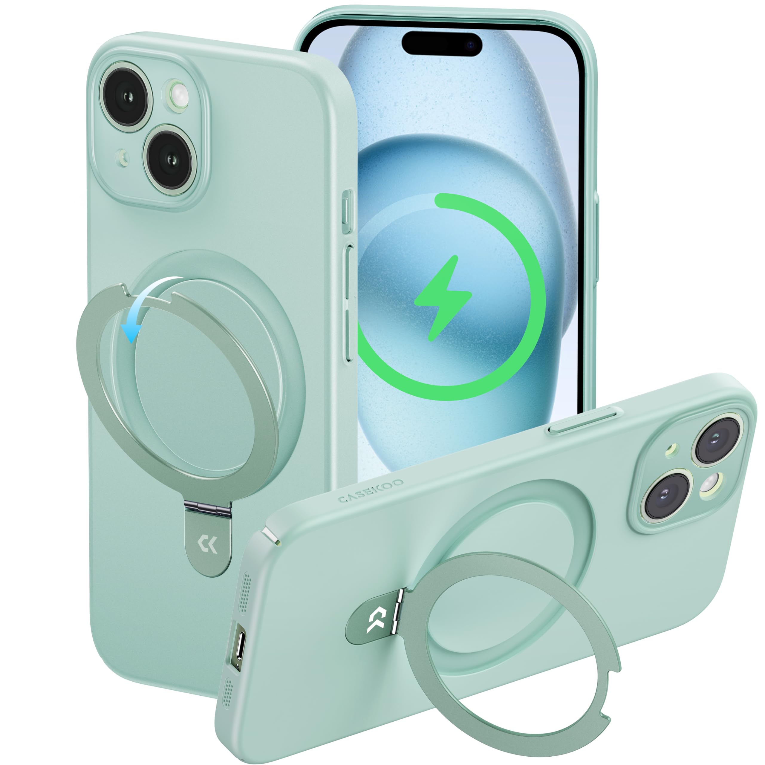 Amazon.com: CASEKOO Magnetic Stand Slim-Fit for iPhone 15 Case [MagSafe ...