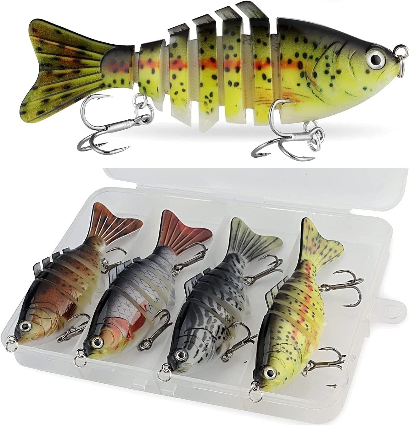 Fishing Lures for Bass Trout Segmented Multi Perch Multi Jointed Slow ...