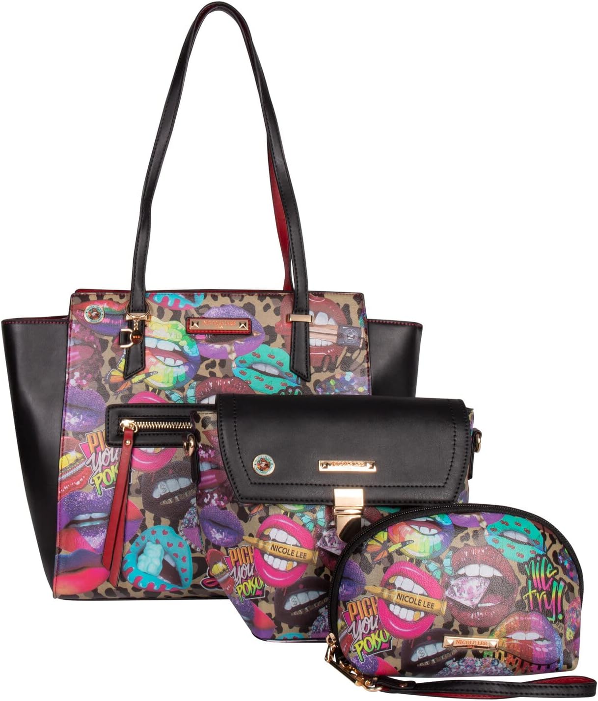 Nicole Lee Set de 3 piezas: Shopper, Cruzada y Cosmetiquera All Emotion ...