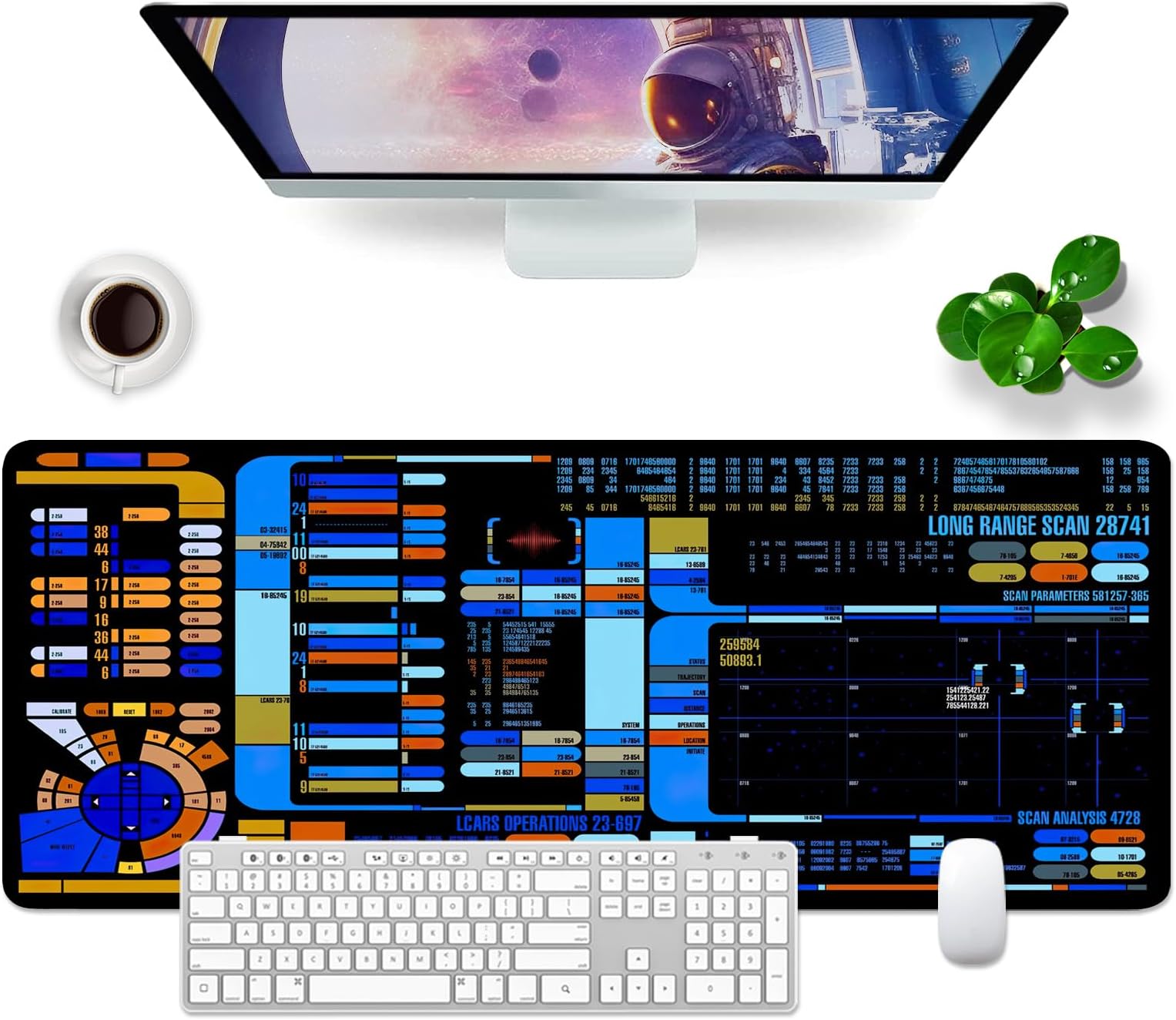 Amazon.com: BelugaDesign Space Desk Pad | Voyager Spaceship Moon Galaxy ...