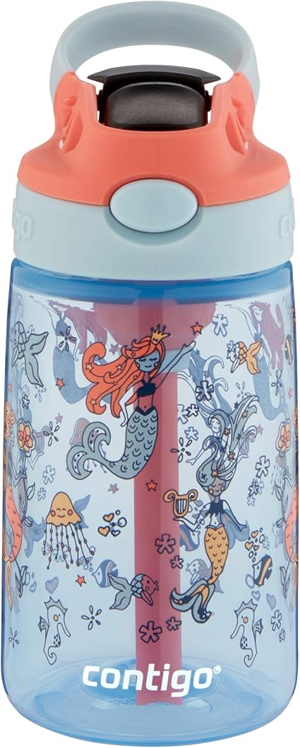 Amazon.com: Contigo Kids Straw Water Bottle with AUTOSPOUT Lid, 14oz ...