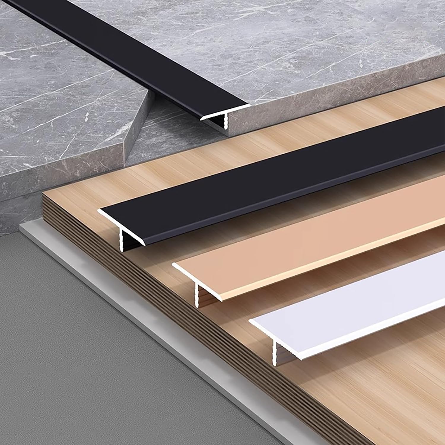 Raouoae T-Shaped Transition Profiles - 135cm Anodized Aluminum Alloy ...