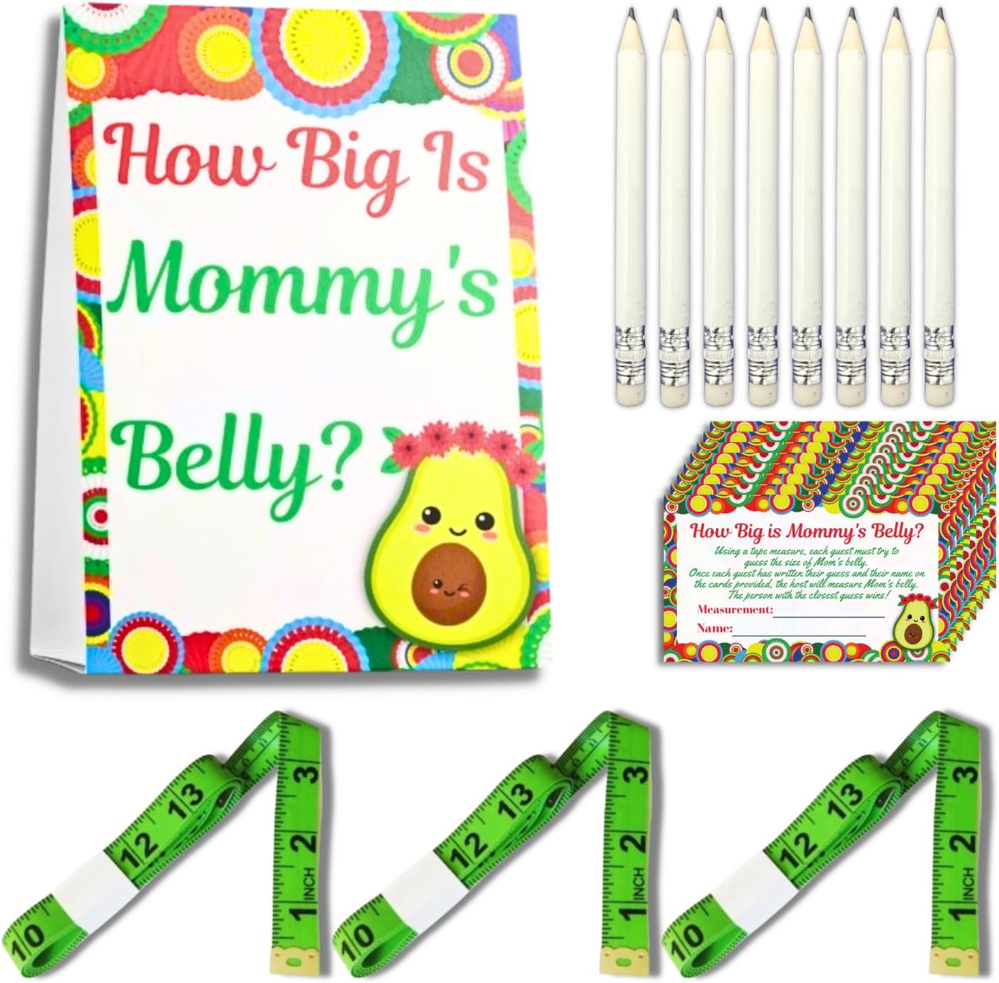 Amazon.com: How Big is Mommys Belly Game cinta para medir la panza ...