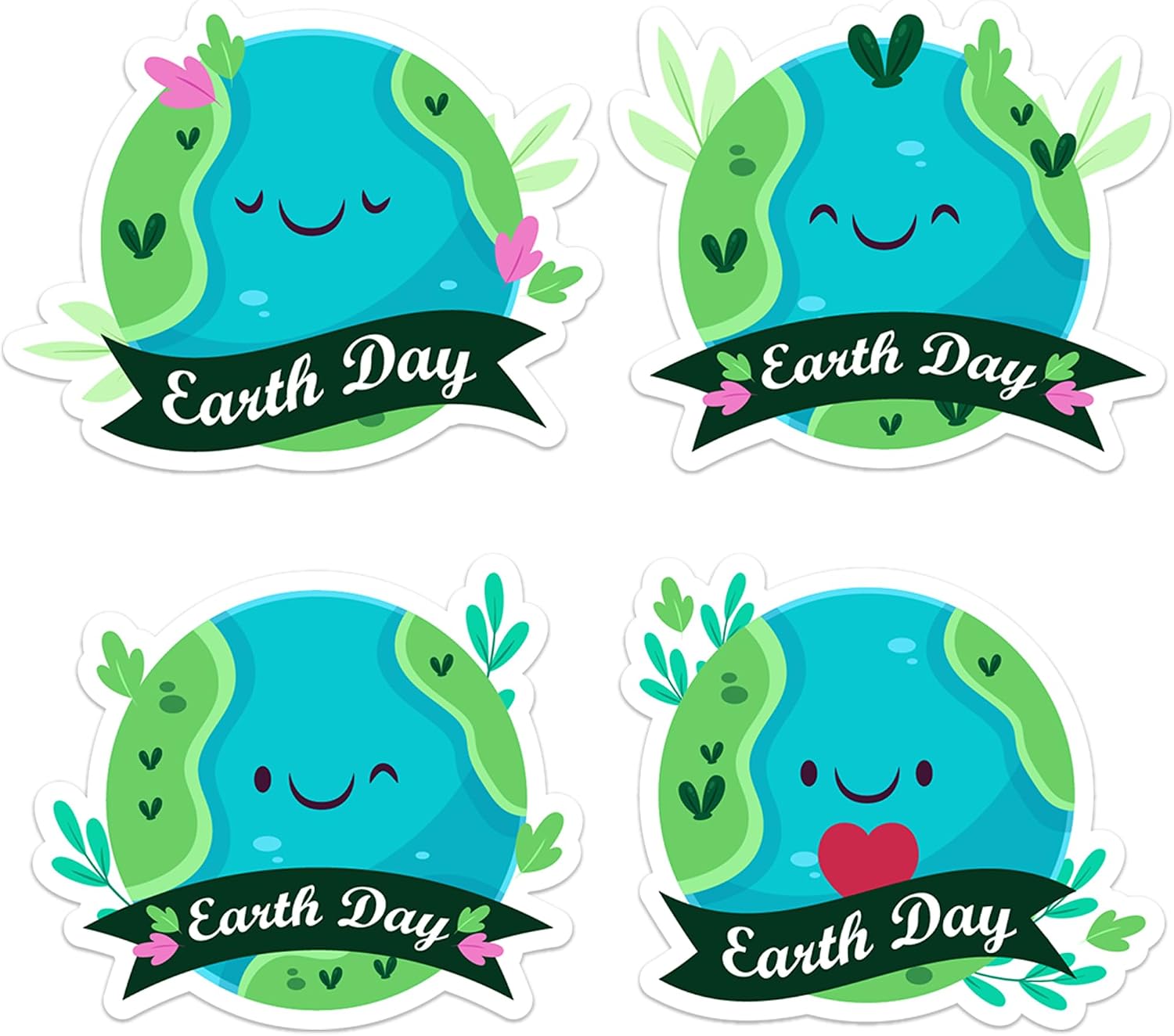 Amazon.com: Lucleag 200 PCS Happy Earth Day Stickers, Adorable Earth ...