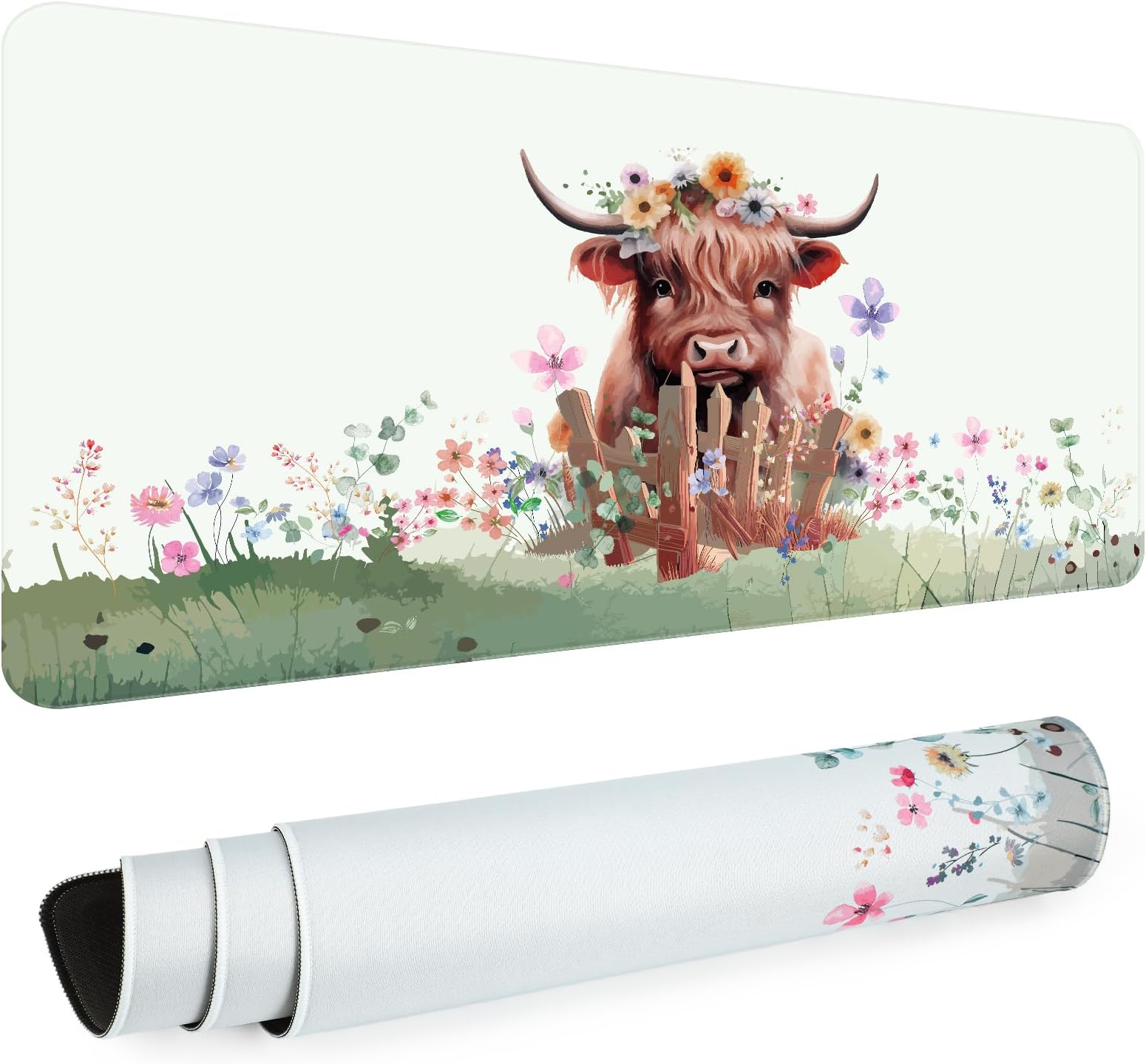 Amazon.com: Aesthetic Highland Cow Gaming Mouse Pad XL Cow Print Blue ...