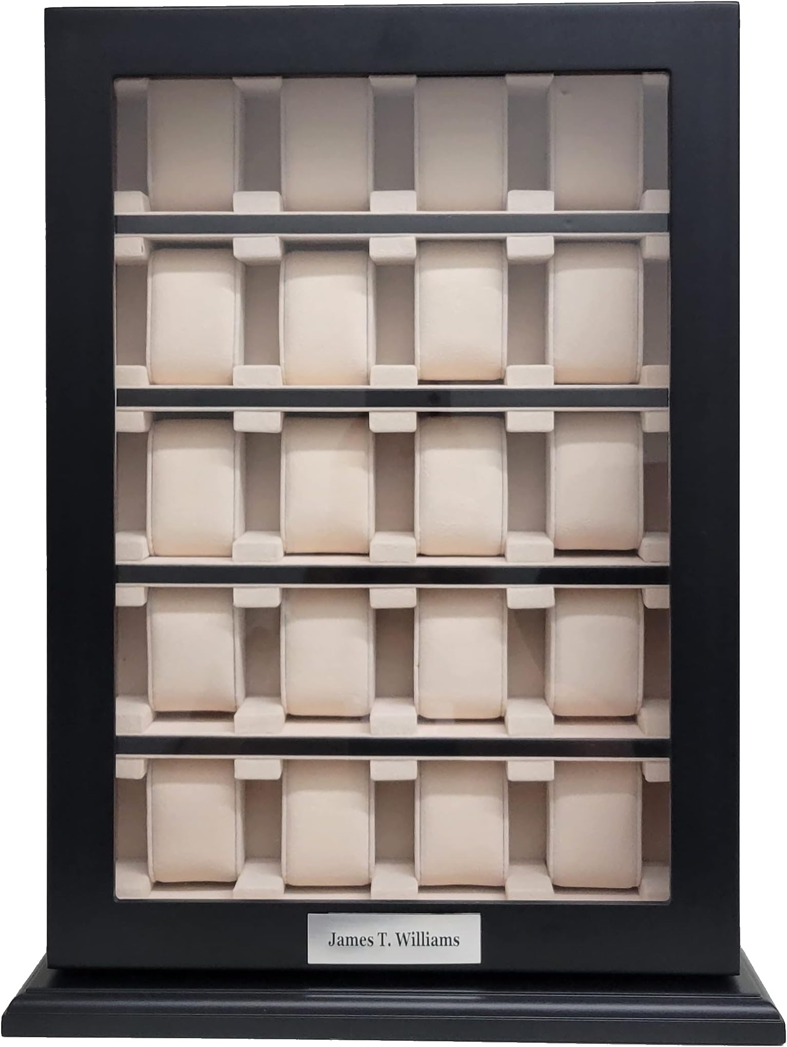 Amazon.com: TIMELYBUYS Personalized 20 Slot Black Ebony Wood Watch ...