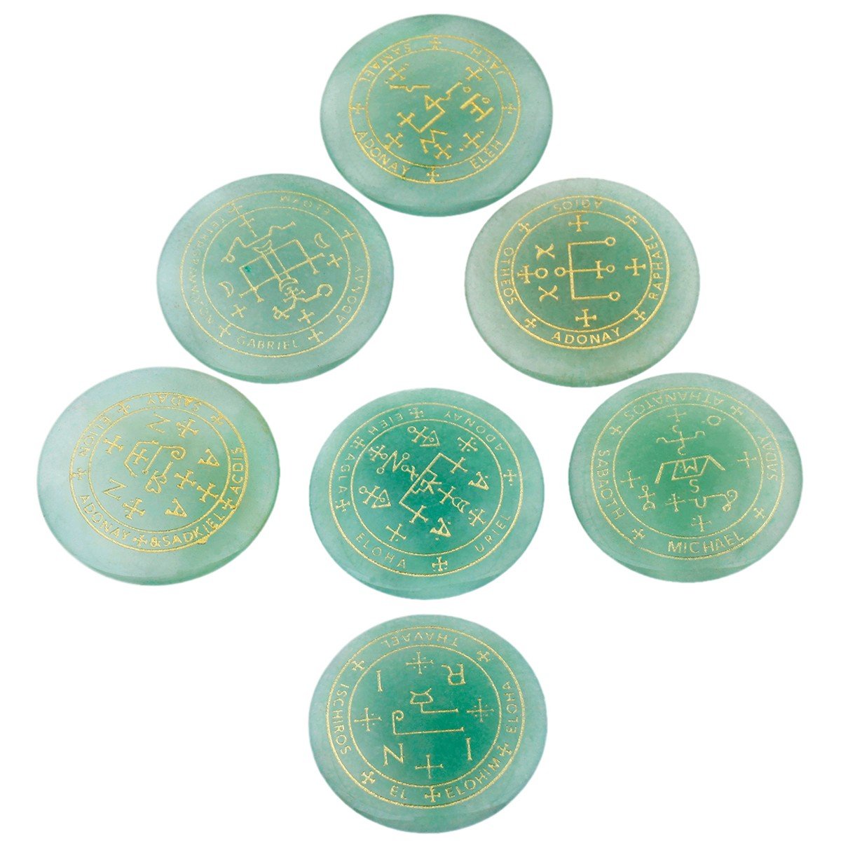 Buy SUNYIK Round Engraved Archangels Gabriel Sigil Talisman Stone Set ...