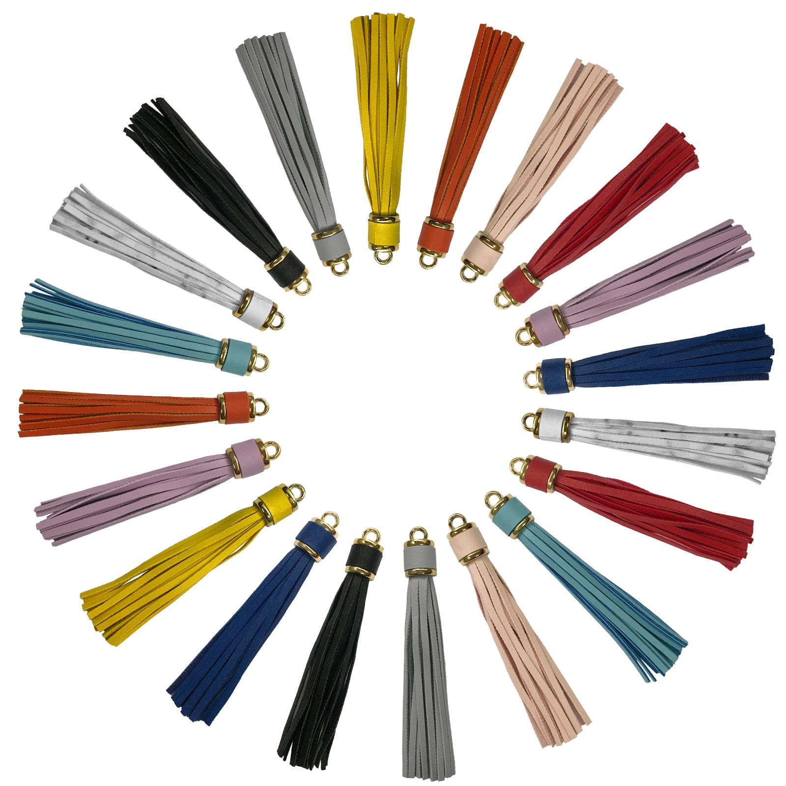 Amazon.com: Qililandiy 20pcs Colorful PU Tassels Faux Leather Tassel ...