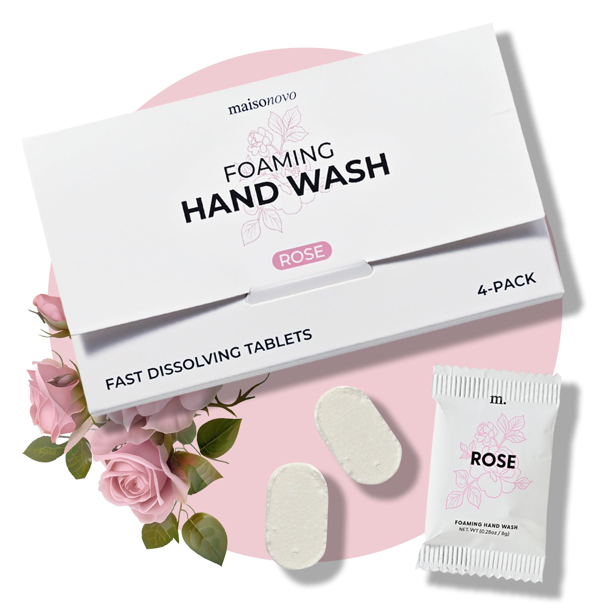 Snapklik.com : 4 Pack Rose Scent Foaming Hand Soap Tablets