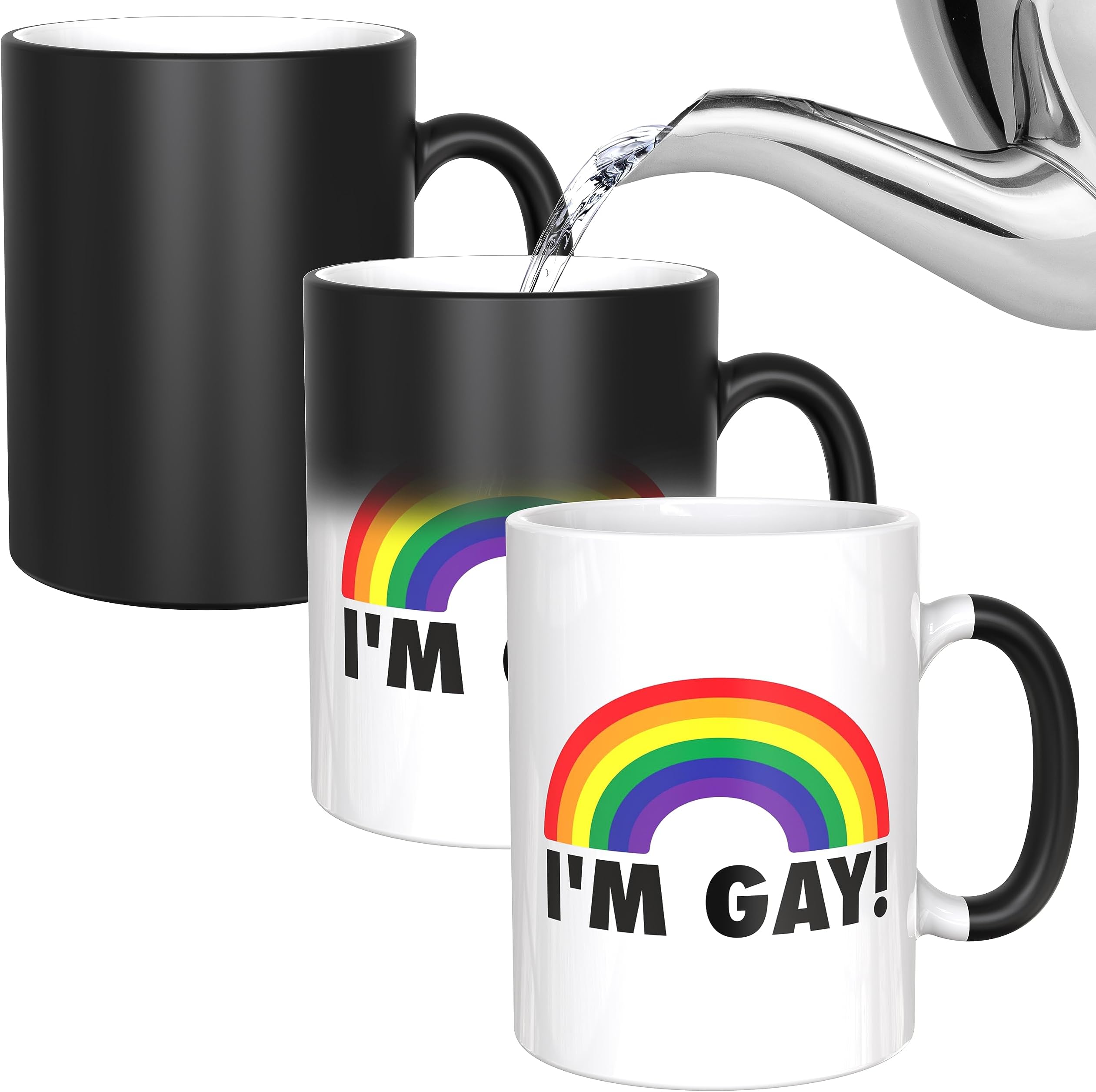 I'm Gay Rainbow Heat Change Mug - Funny Rude Mug - Message Appears as ...