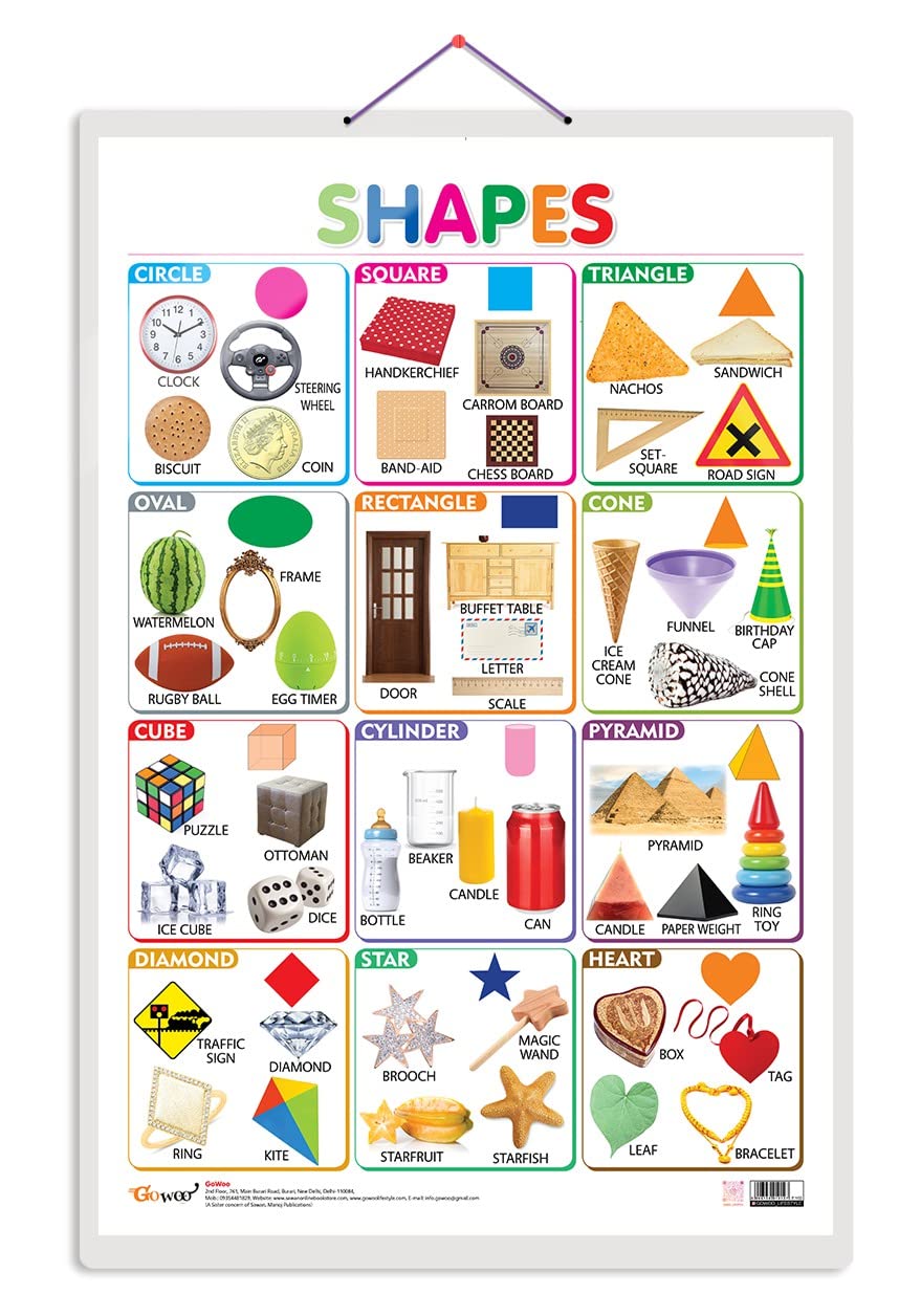 Shapes Early Learning Educational Chart for Kids | 20"X30" inch |Non ...