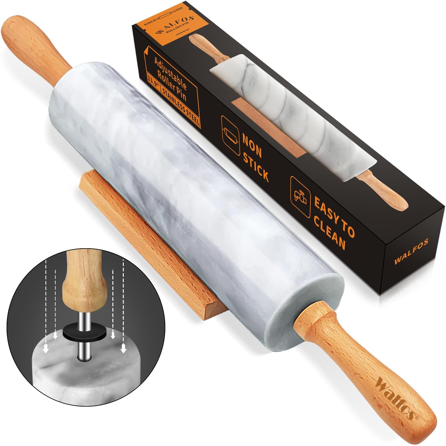 Amazon.com: Farberware Classic Wood Rolling Pin, 17.75 Inch, Natural ...