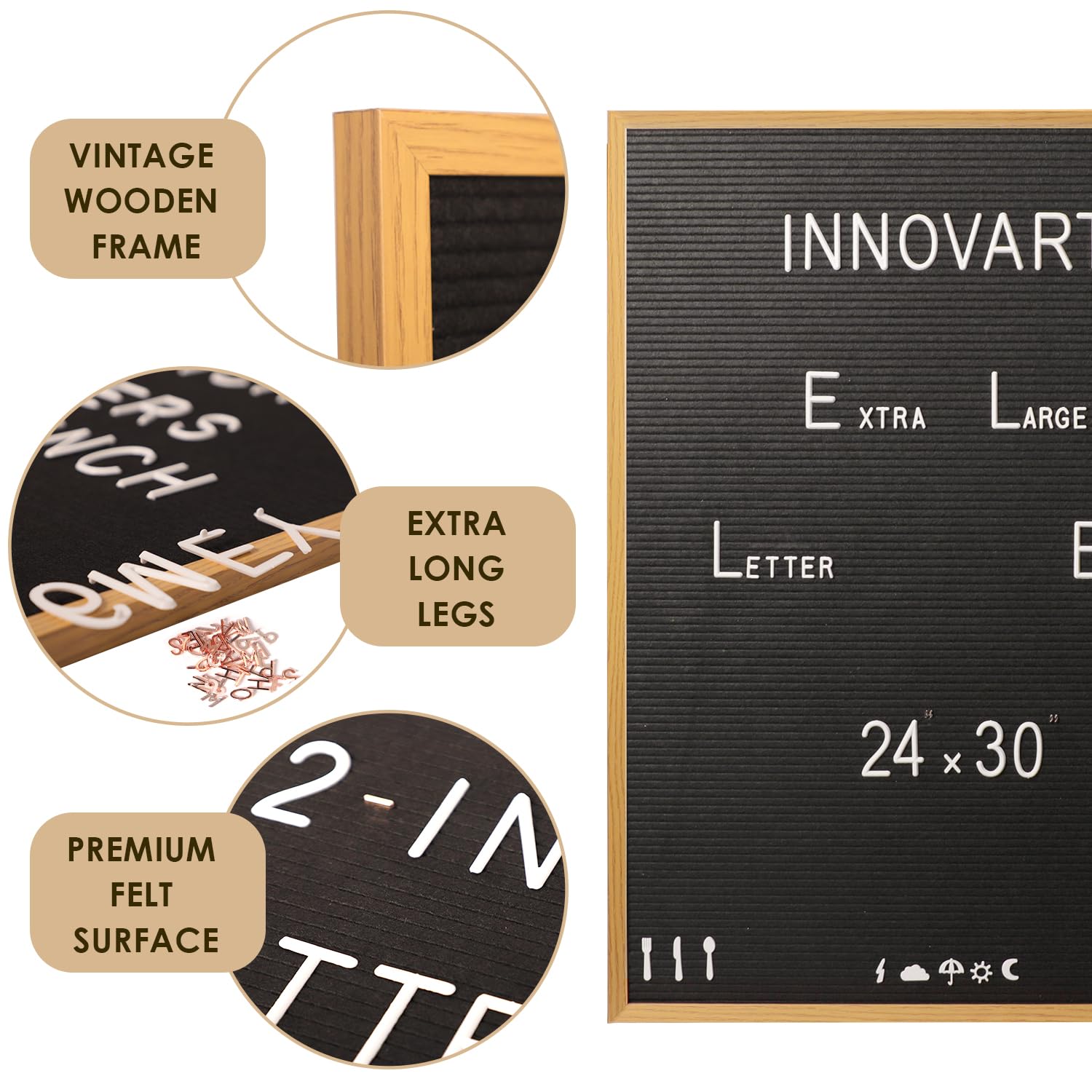 Felt Letter Board With Black Frame Extra Large Felt Letter Board ...