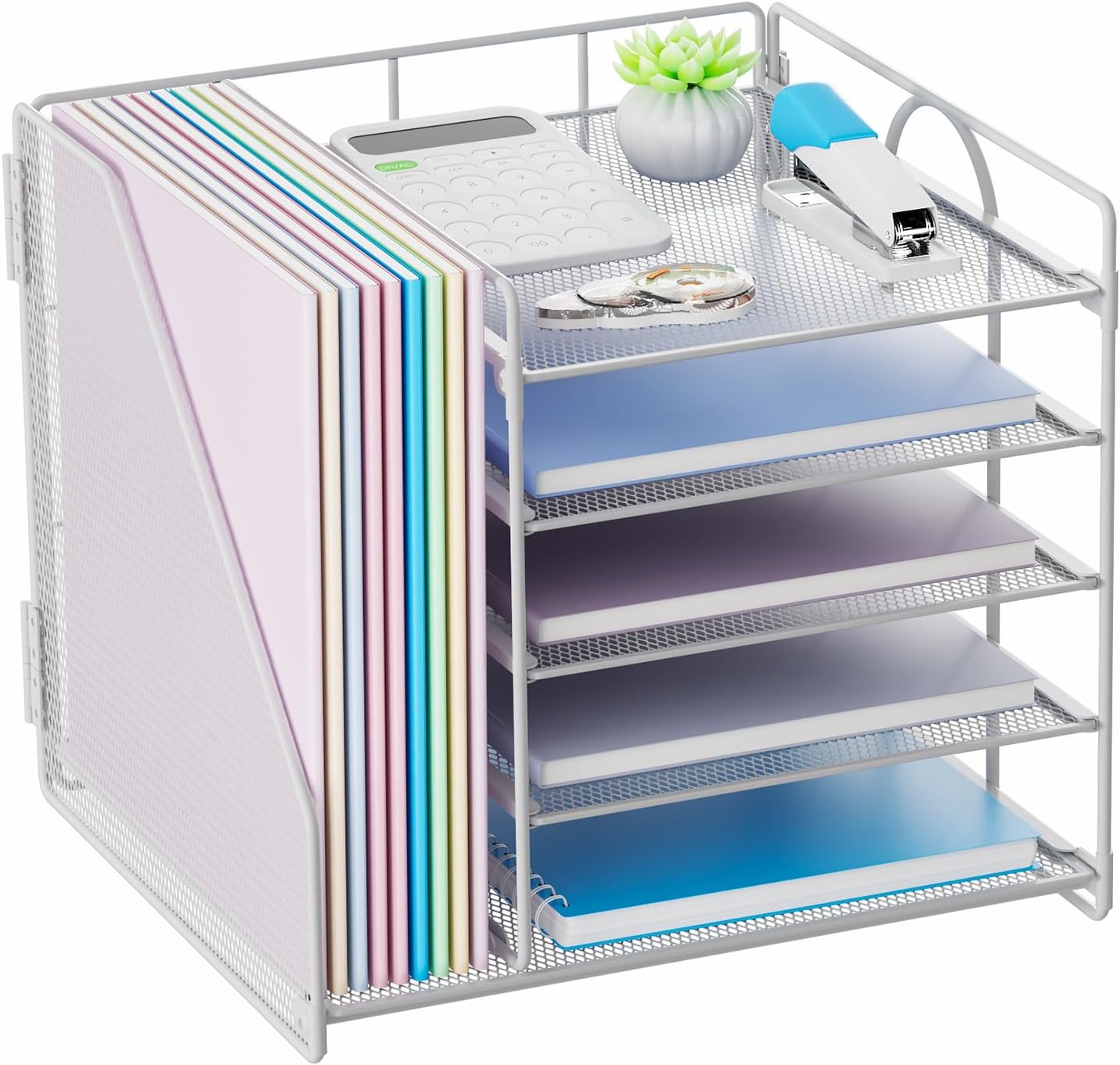 Restorgan Desk Organiser with File Holder, 5-Tier Paper Mailbox ...