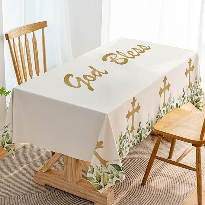 Amazon.com: Hafangry Baptism Tablecloth First Communion Indoor Outdoor ...
