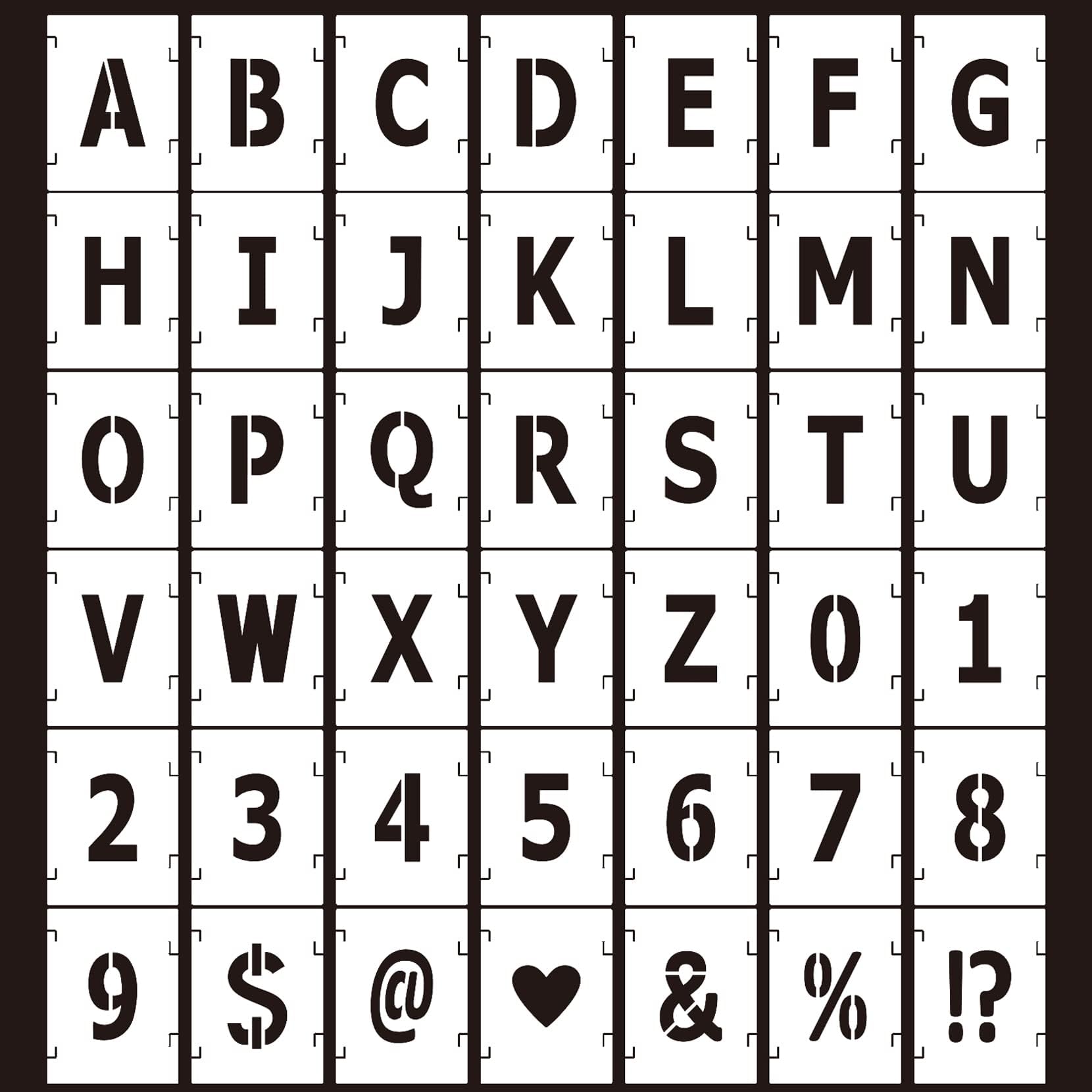 Amazon.com : 42Pcs Letter Stencils Symbol Numbers Craft Stencils ...