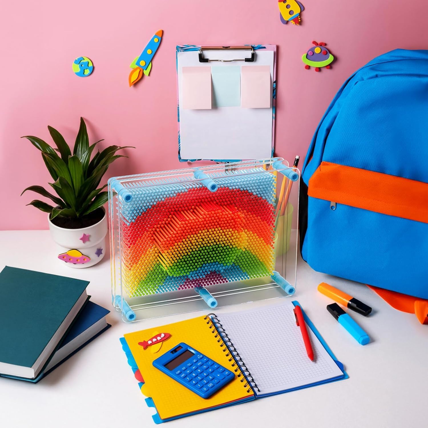 Snapklik.com : 3 Pack 3D Pin Art Toy, Rainbow Plastic Pin Art Board ...