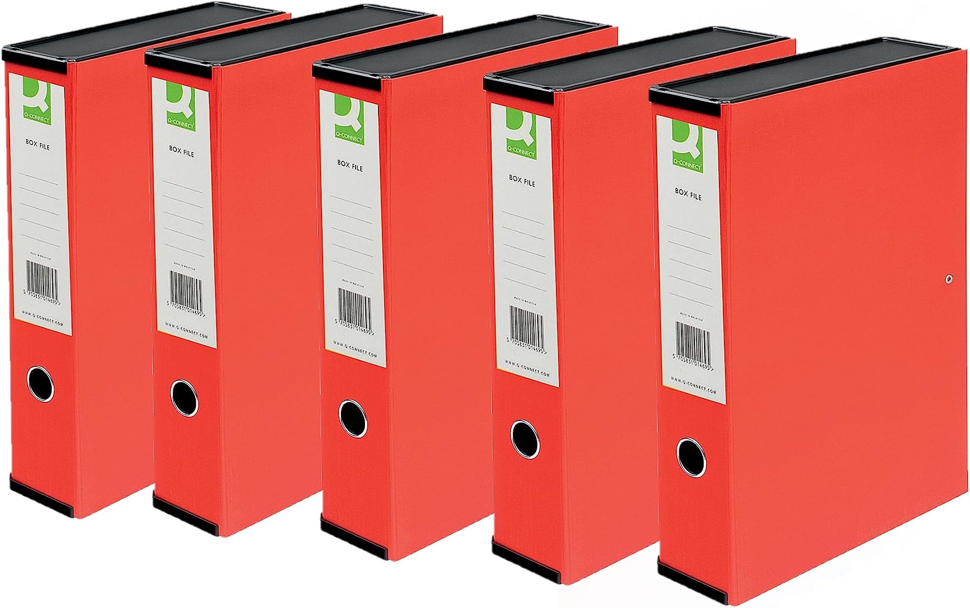 Q-Connect 75mm Box File Foolscap Red (Pack of 5) 31818KIN0 : Amazon.co ...